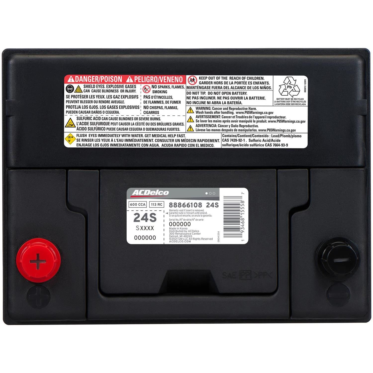 ACDelco Advantage Group Size 24 Battery 24S