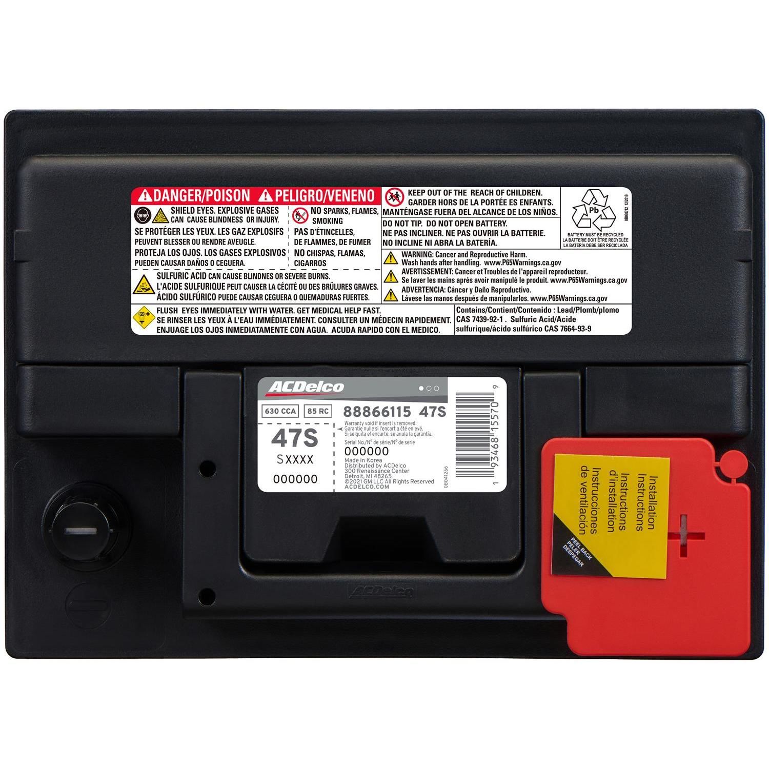 ACDelco Advantage Group Size 47 Battery 47S