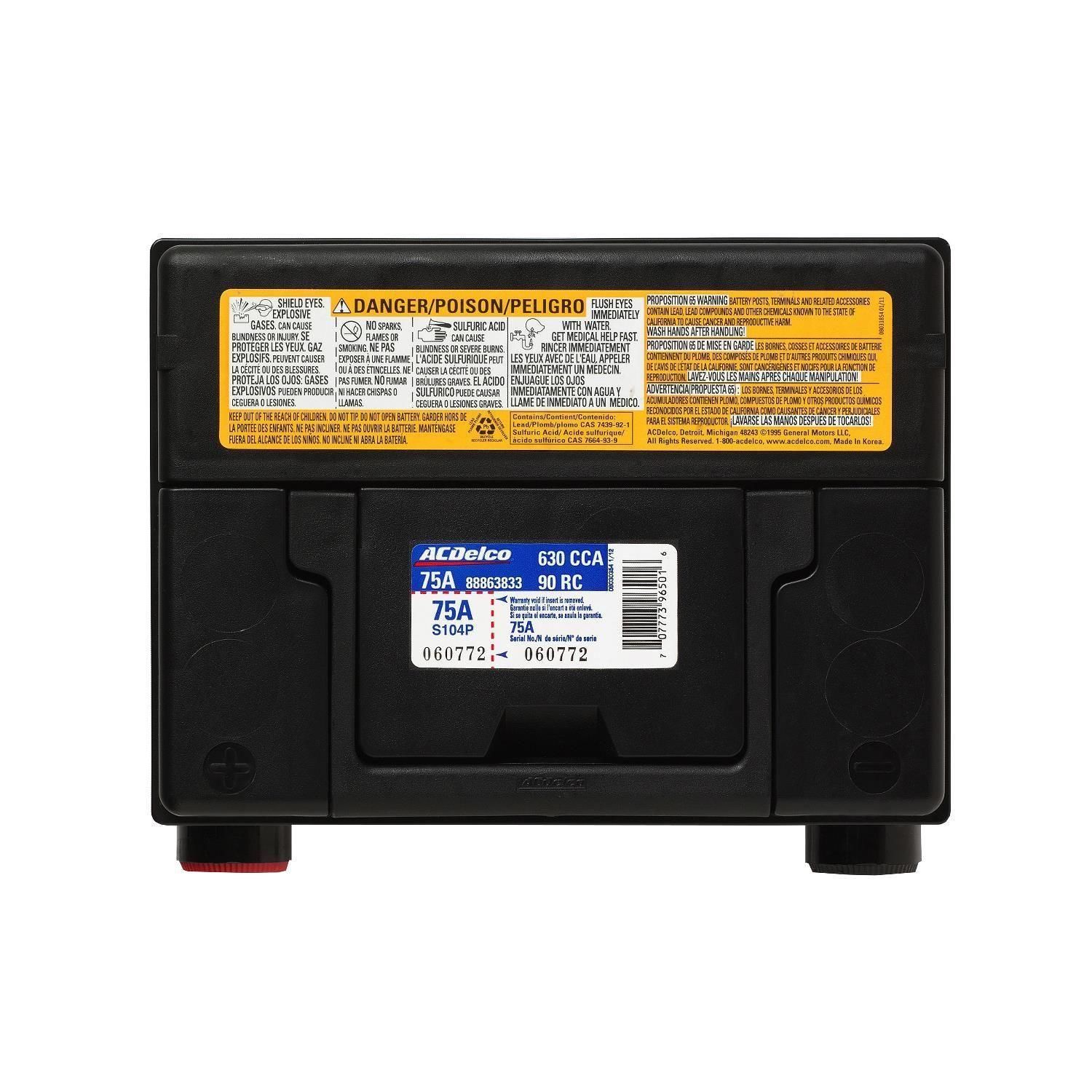 ACDelco Advantage Group Size 75 Battery 75S