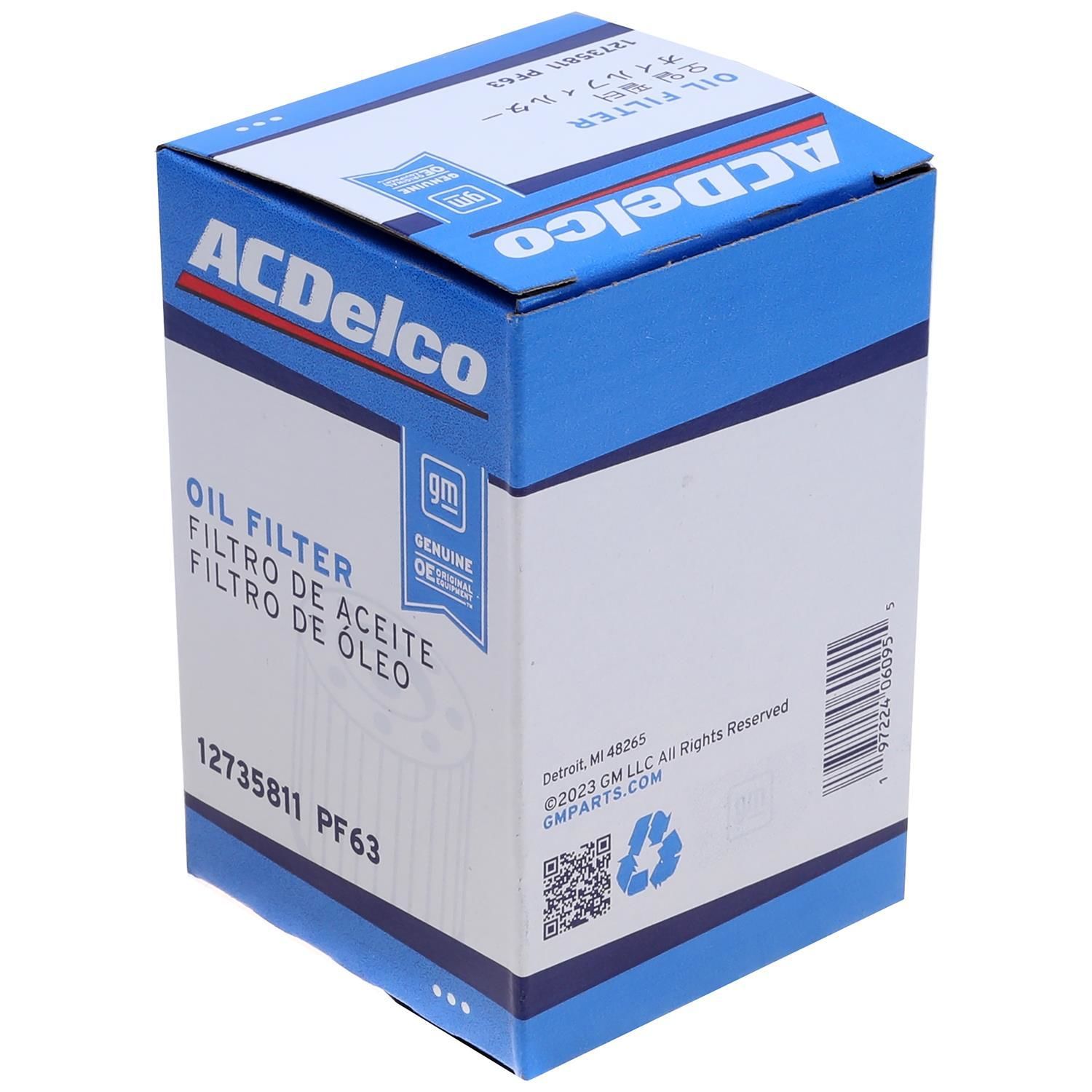 ACDelco GM Original Equipment Canister Engine Oil Filter PF63