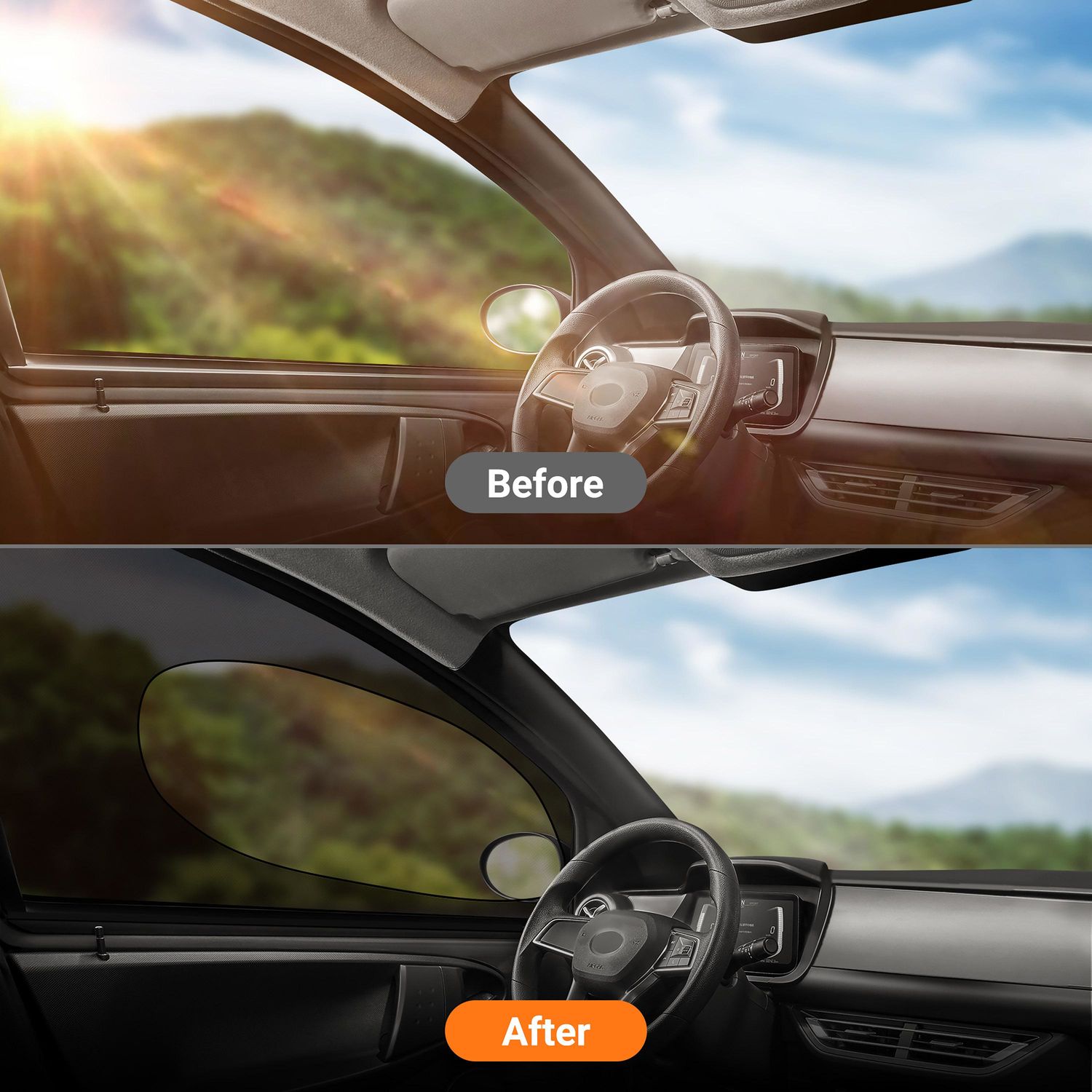 AstroAI 29 1/2in x 35.4in Front Side Car Window Shade Pack of 2