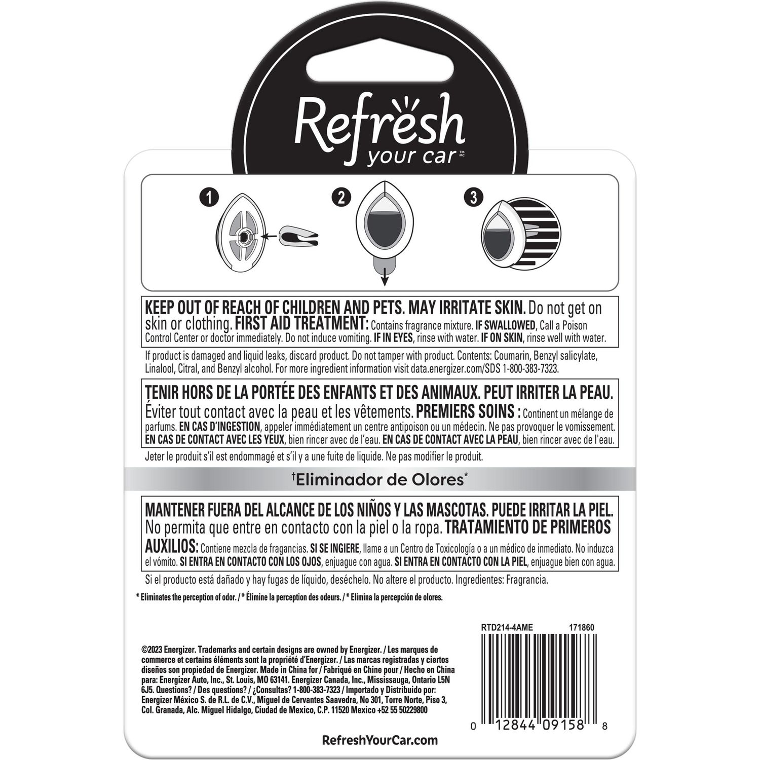 Refresh Your Car Hawaiian Escape Air Freshener Vent Clip 4 Pack