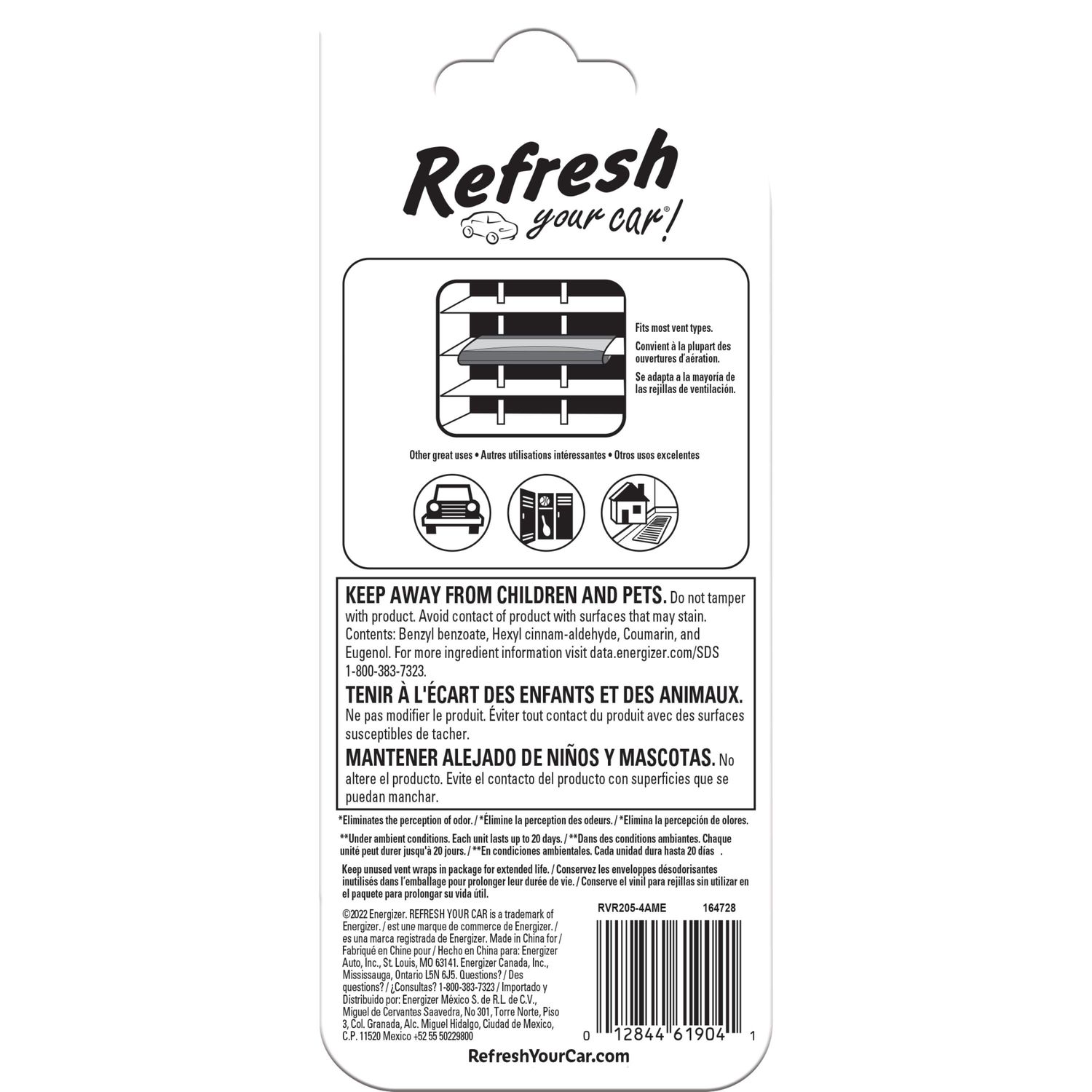 Refresh Your Car Vent Wrap New Car Scent 4 Pack