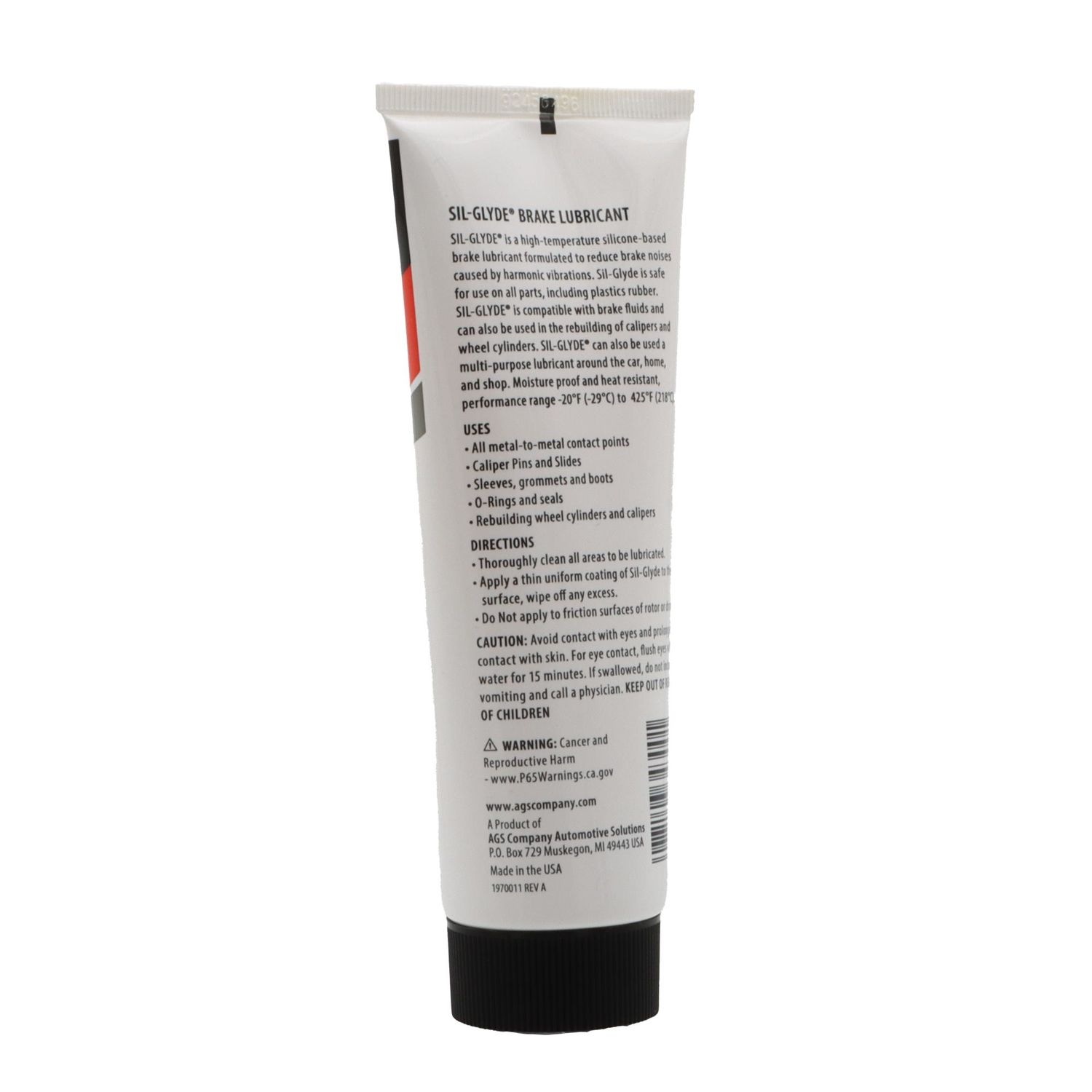 AGS Sil-Glyde Silicone Brake Lubricant Tube 4oz