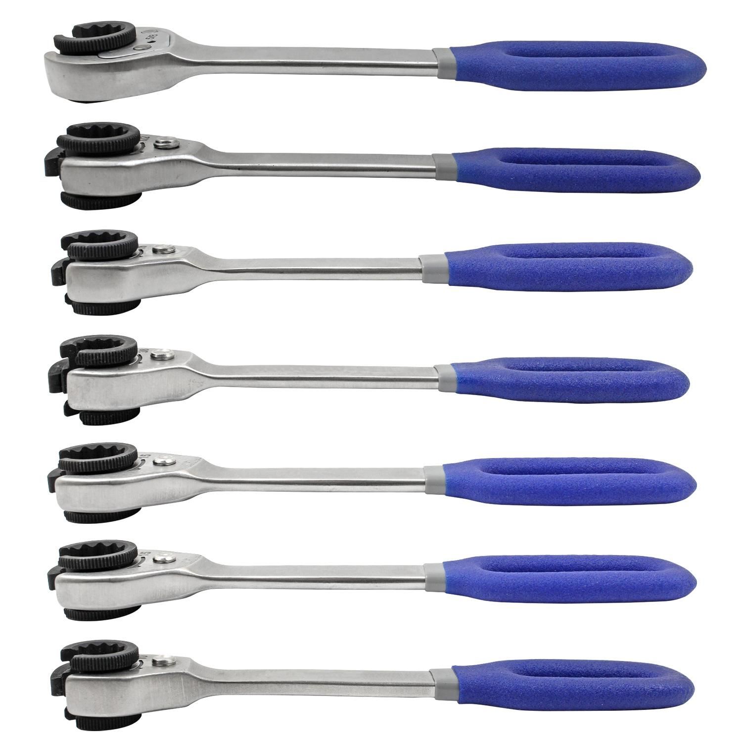 Ags Ratcheting Line Wrench Set 7 Piece
