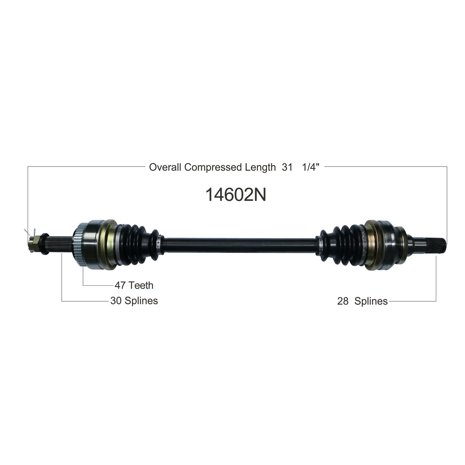 Duralast Gold Rear Driver Side CV Axle 14602N