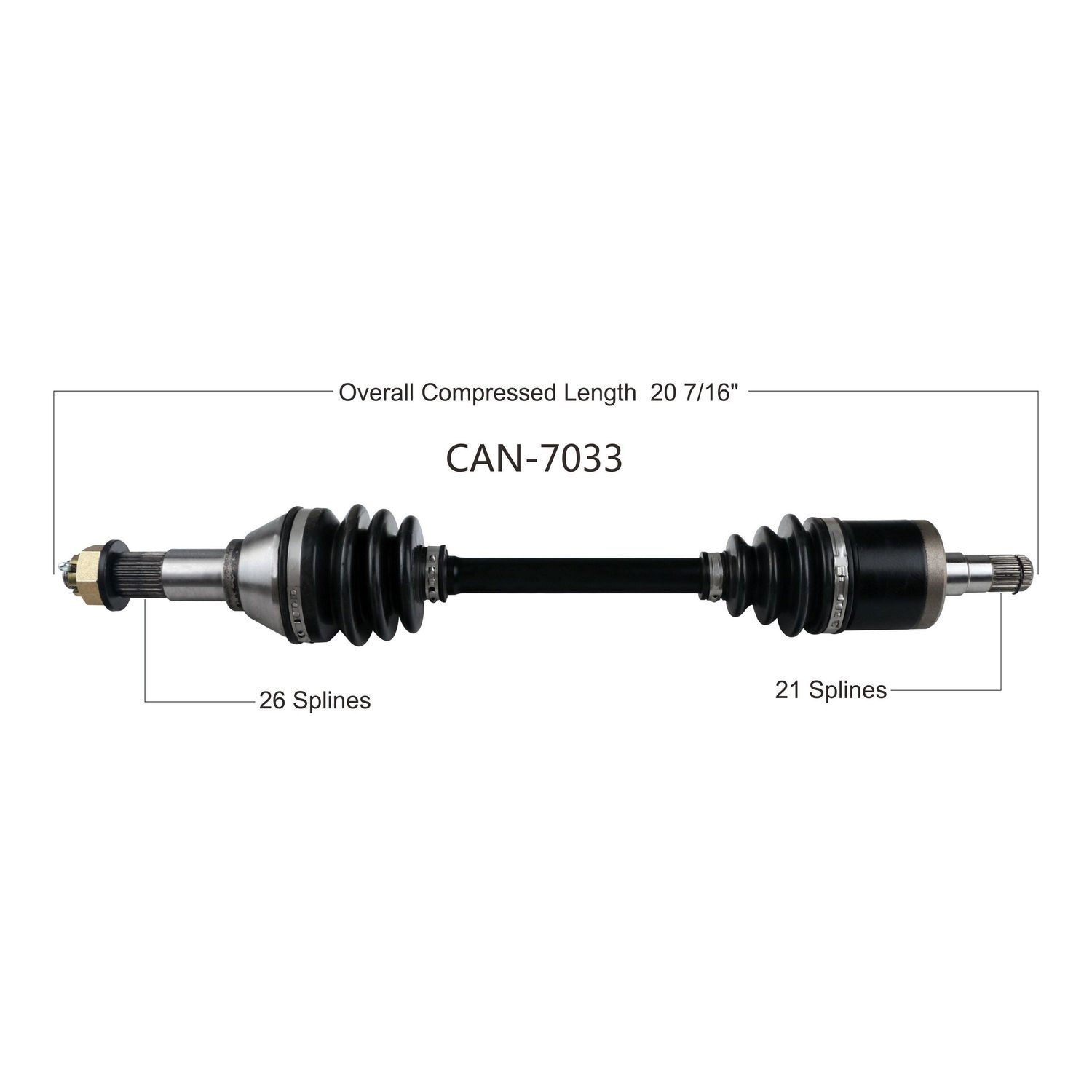 TrakMotive CV Axle Assembly CAN-7033