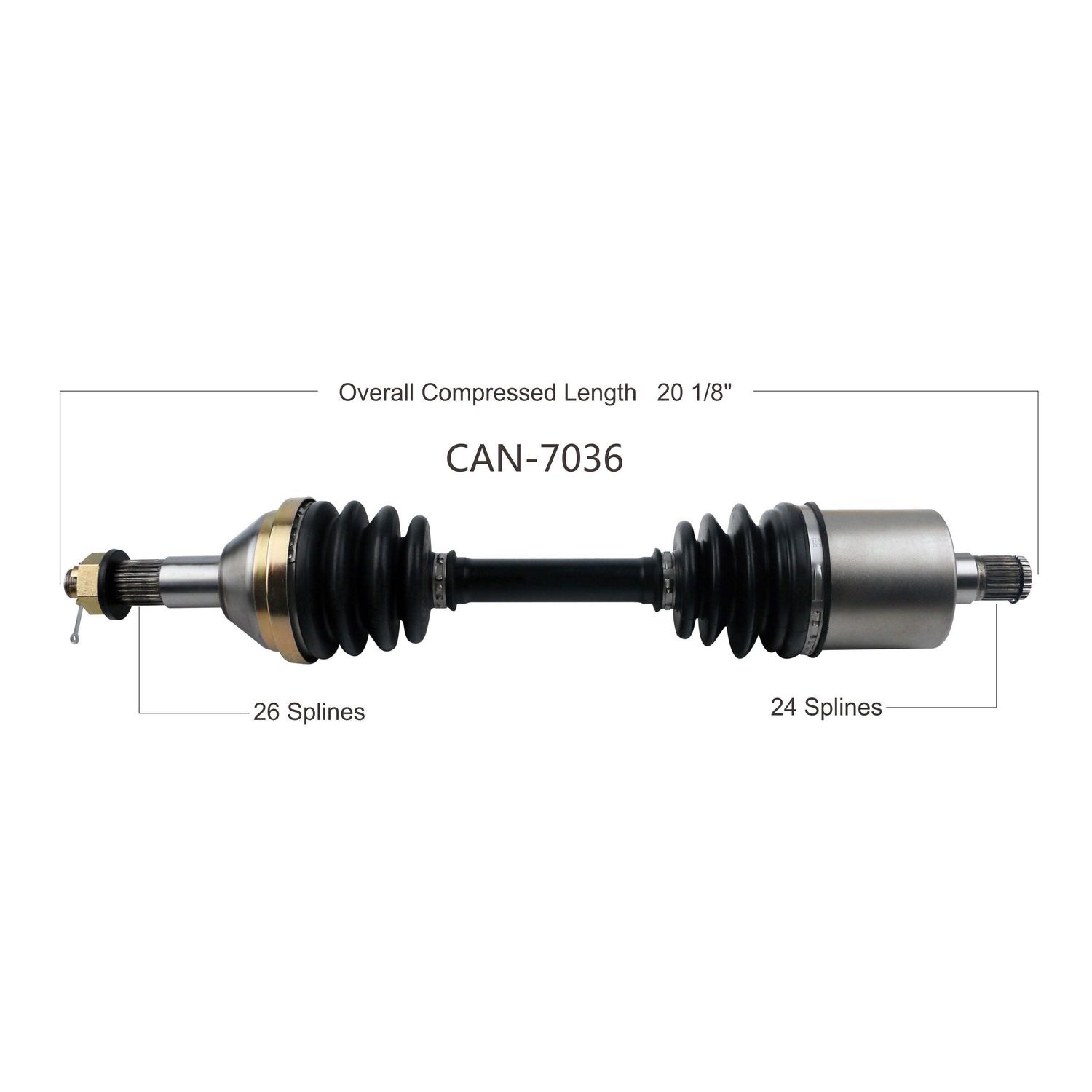 TrakMotive CV Axle Assembly CAN-7036