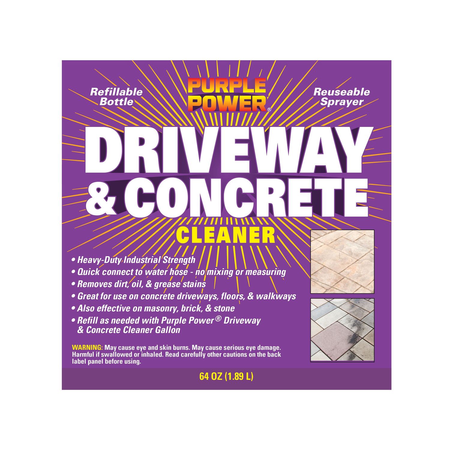 Purple Power Driveway and Concrete Cleaner with Hose Nozzle