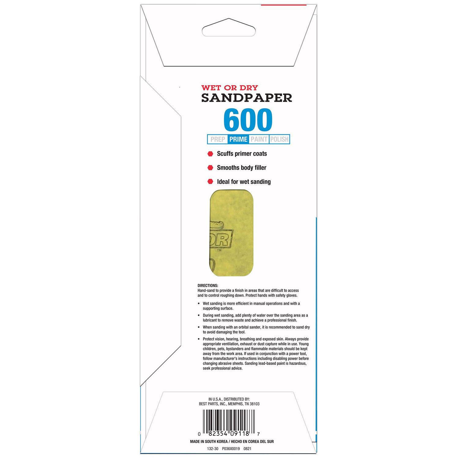 SureBilt 600 Grit 1/3 Sheet Waterproof Sandpaper 5 Pack