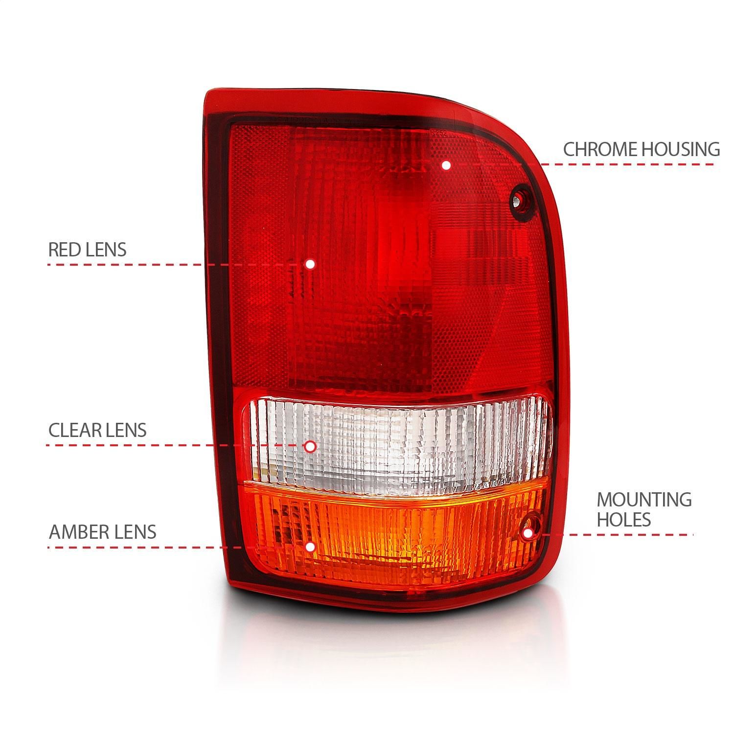Anzo USA Red/Clear Lens Tail Light Assembly Pair