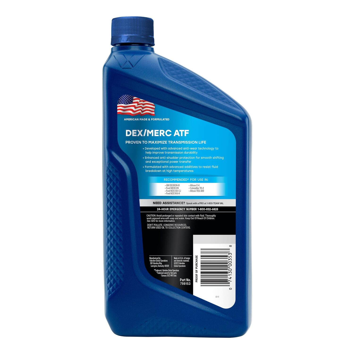 Valvoline Dexron III or Mercon Automatic Transmission Fluid 1 Quart