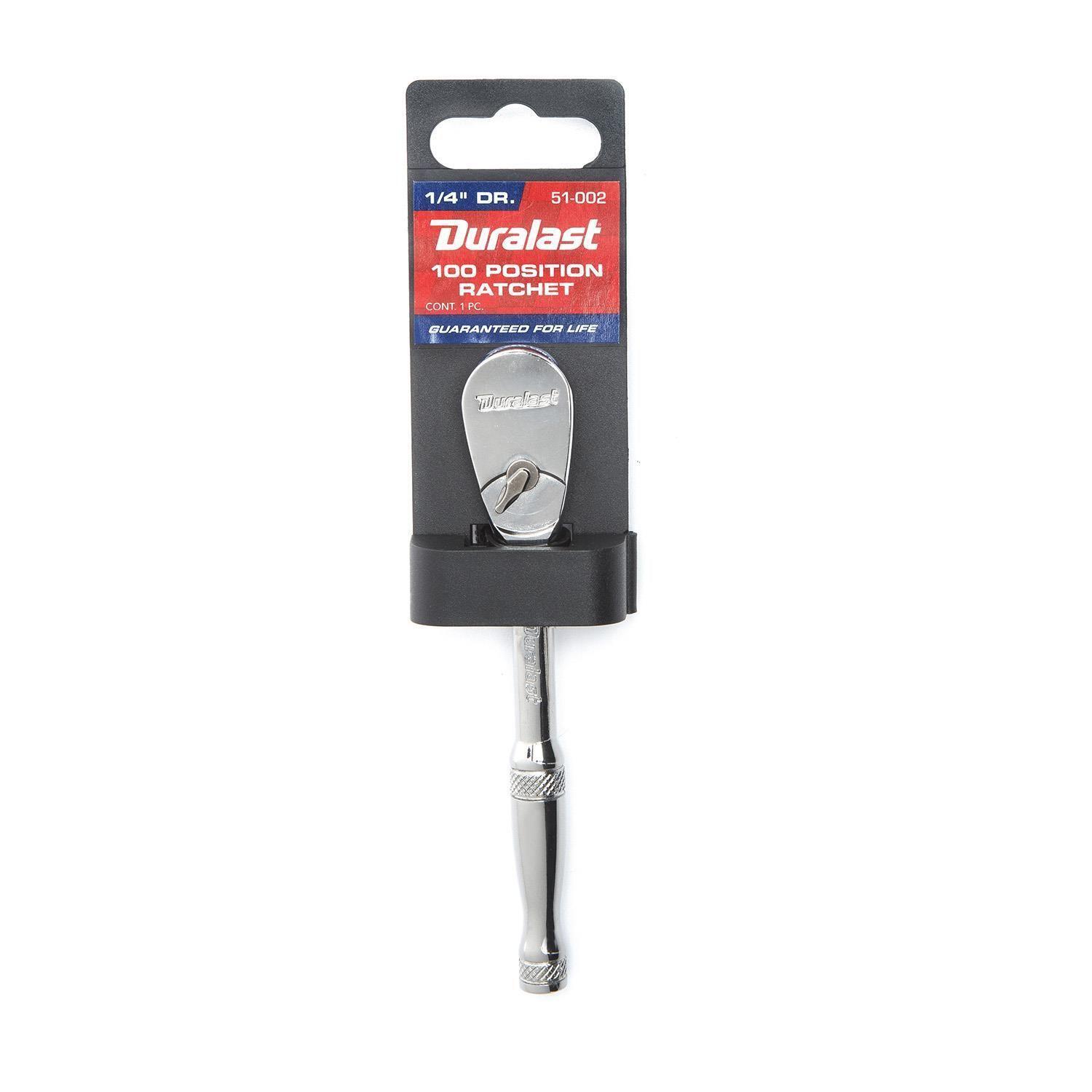 Duralast 1/4in Drive 100-Position Full Polish Ratchet