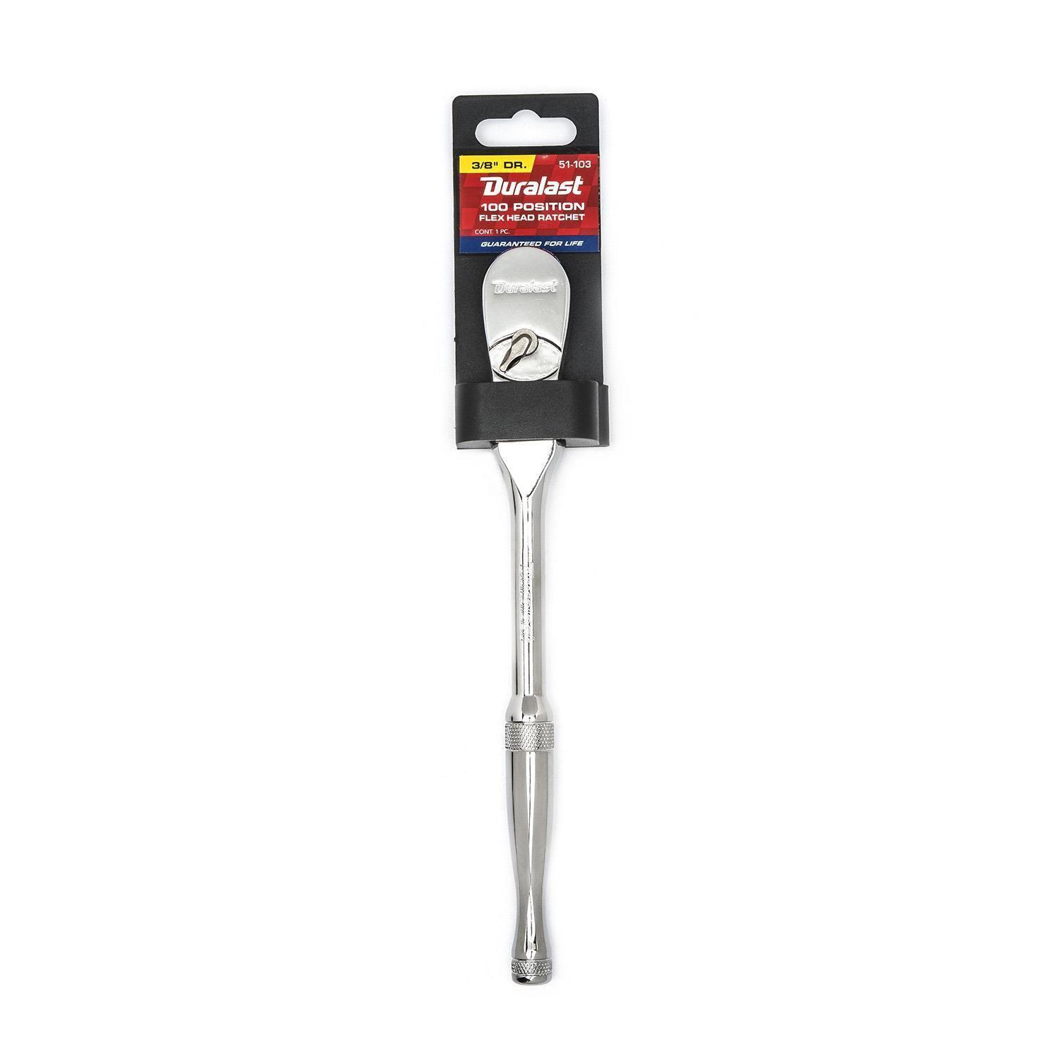 Duralast 3/8in Drive 100-Position Full Polish Flex Head Ratchet