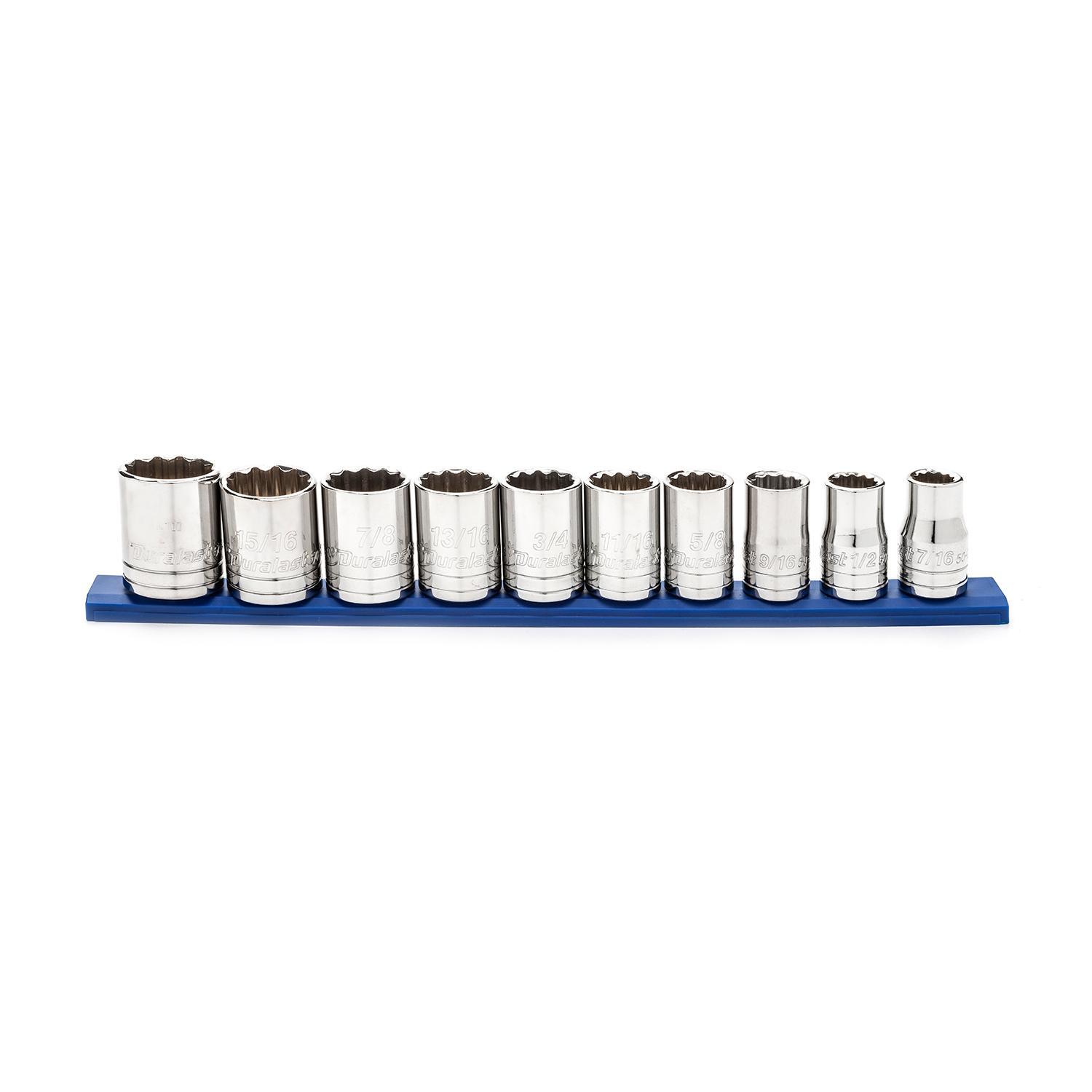 Duralast 1/2in Drive SAE Socket Set 10 Piece