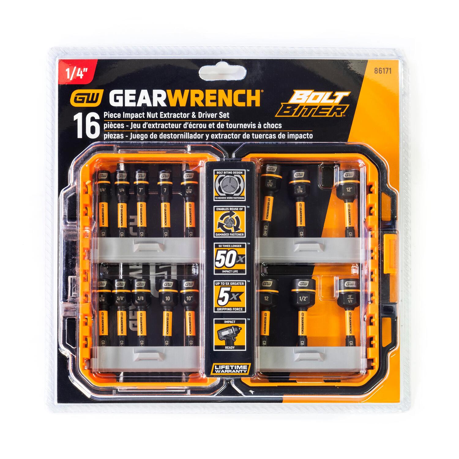 GearWrench Nut Extractor and Driver Set 16 Piece