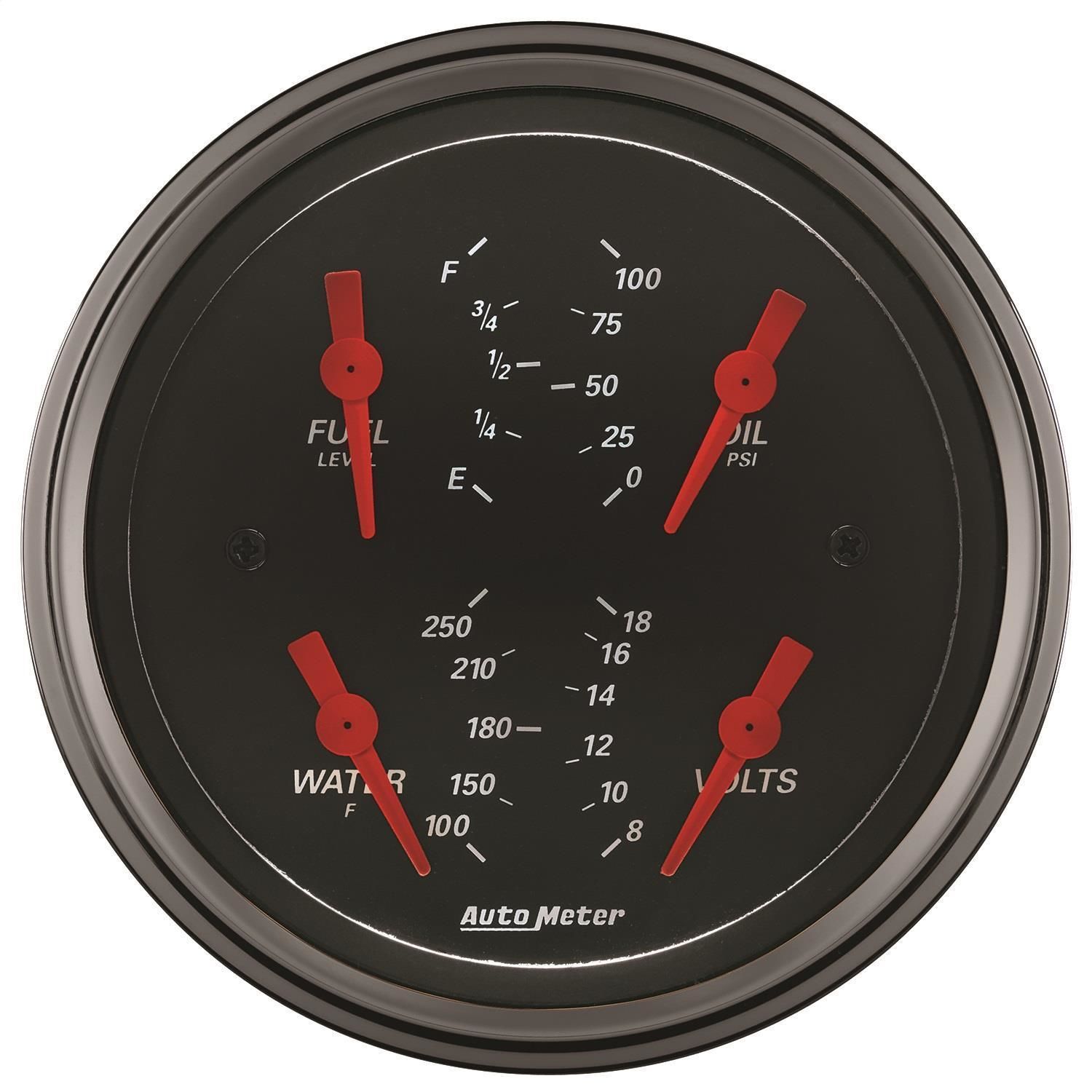 AutoMeter Designer Black 3 3/8in Quad Gauge