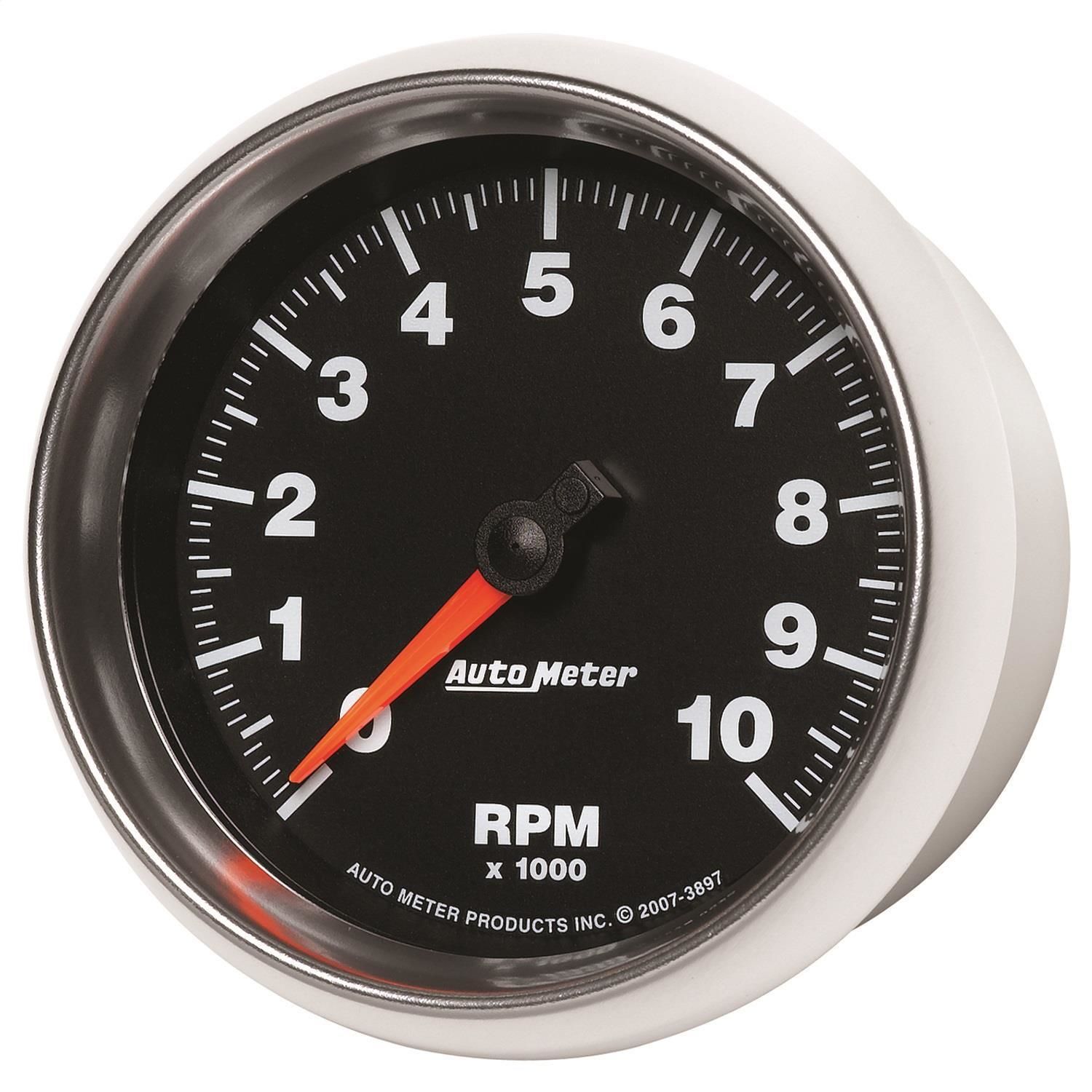 AutoMeter 3 3/8in 0-10,000 RPM Black In-Dash GS Tachometer