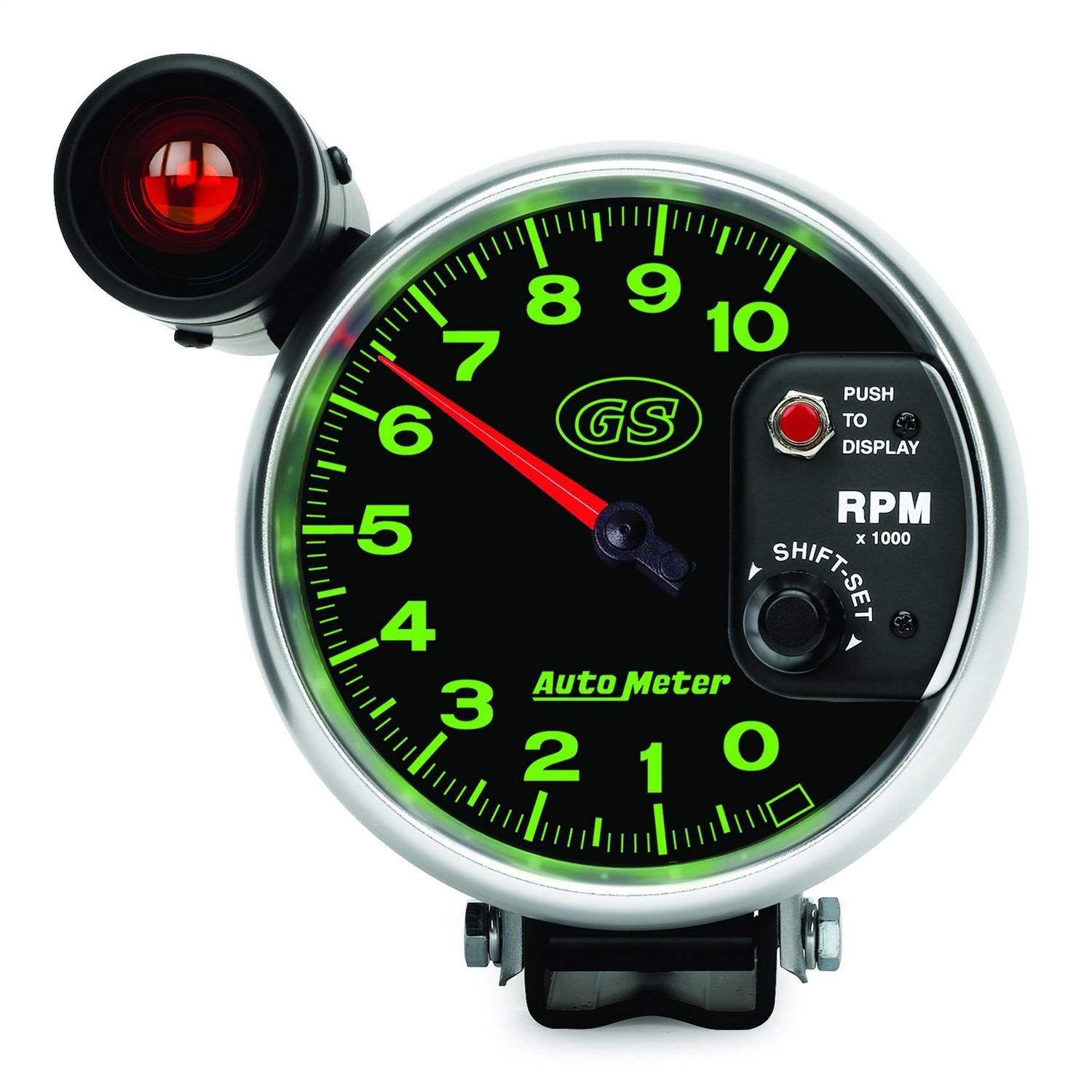 AutoMeter 5in 0-10,000 RPM Black Pedestal GS Tachometer