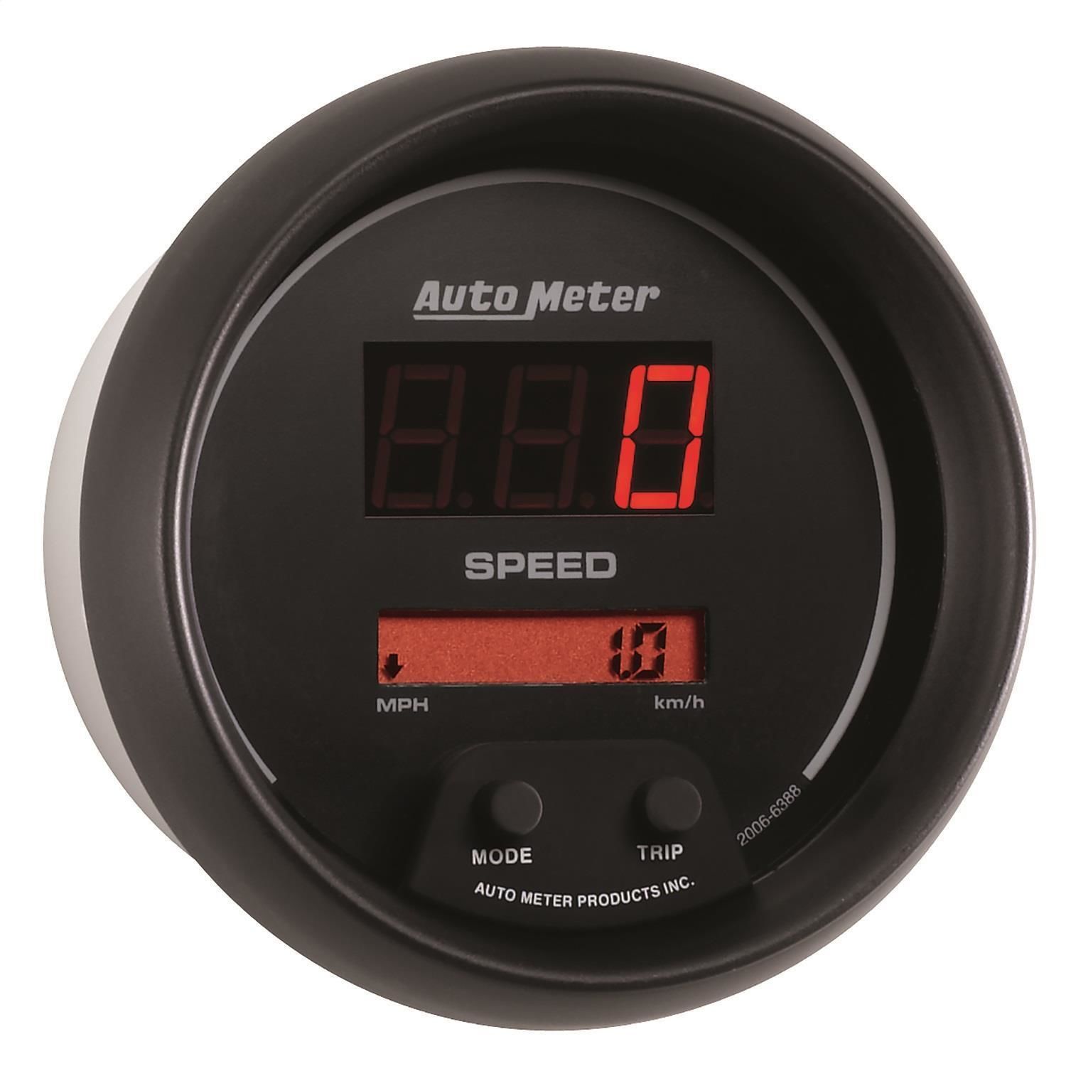 AutoMeter 3 3/8in 0-260 MPH and KM/H Sport Comp Digital Speedometer Gauge