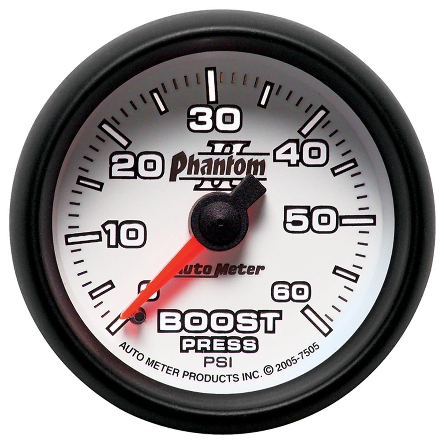 AutoMeter 2 1/16in 0-60 PSI Phantom II Mechanical Boost Gauge
