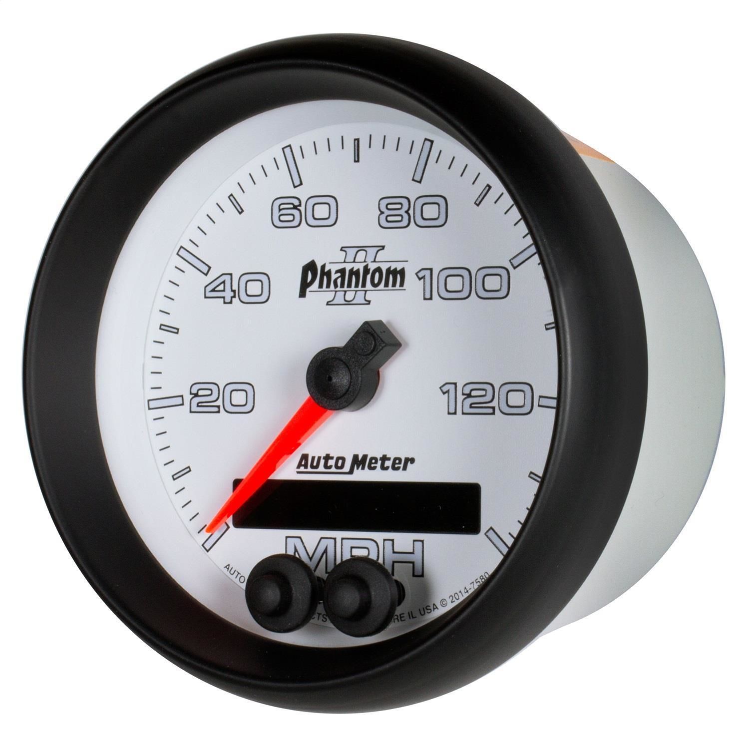 AutoMeter 3 3/8in 0-140 MPH GPS Phantom II Speedometer Gauge