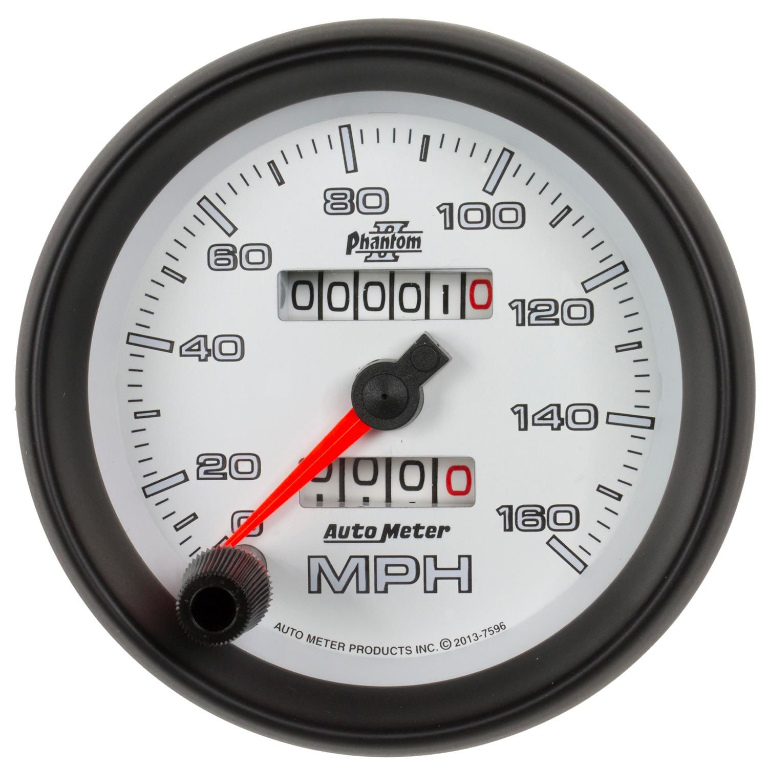 AutoMeter 3 3/8in 0-160 MPH Black Phantom II Speedometer Gauge