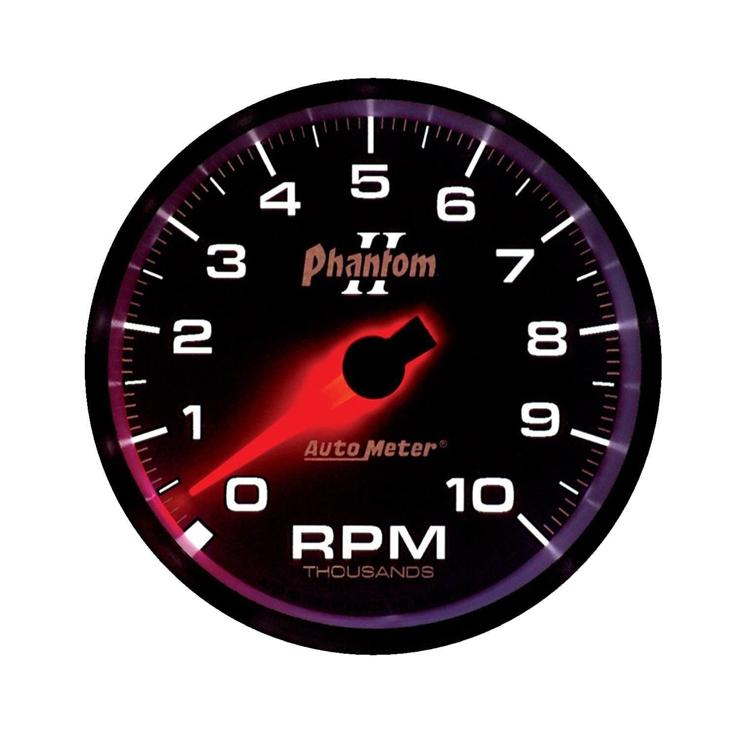 AutoMeter 3 3/8in 0-10,000 RPM White Phantom II Tachometer Gauge