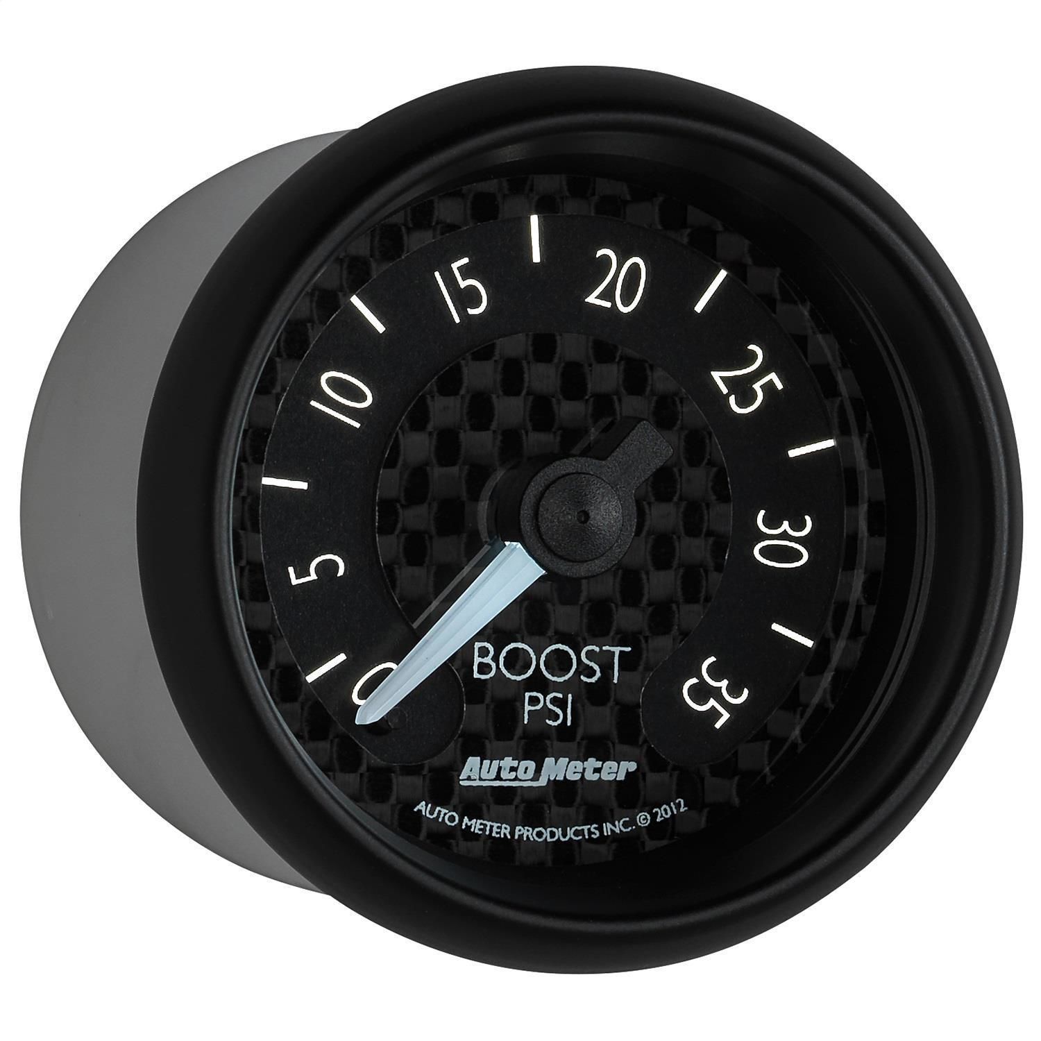 AutoMeter GT Series 2 1/16in 0-35 PSI Mechanical Boost Gauge