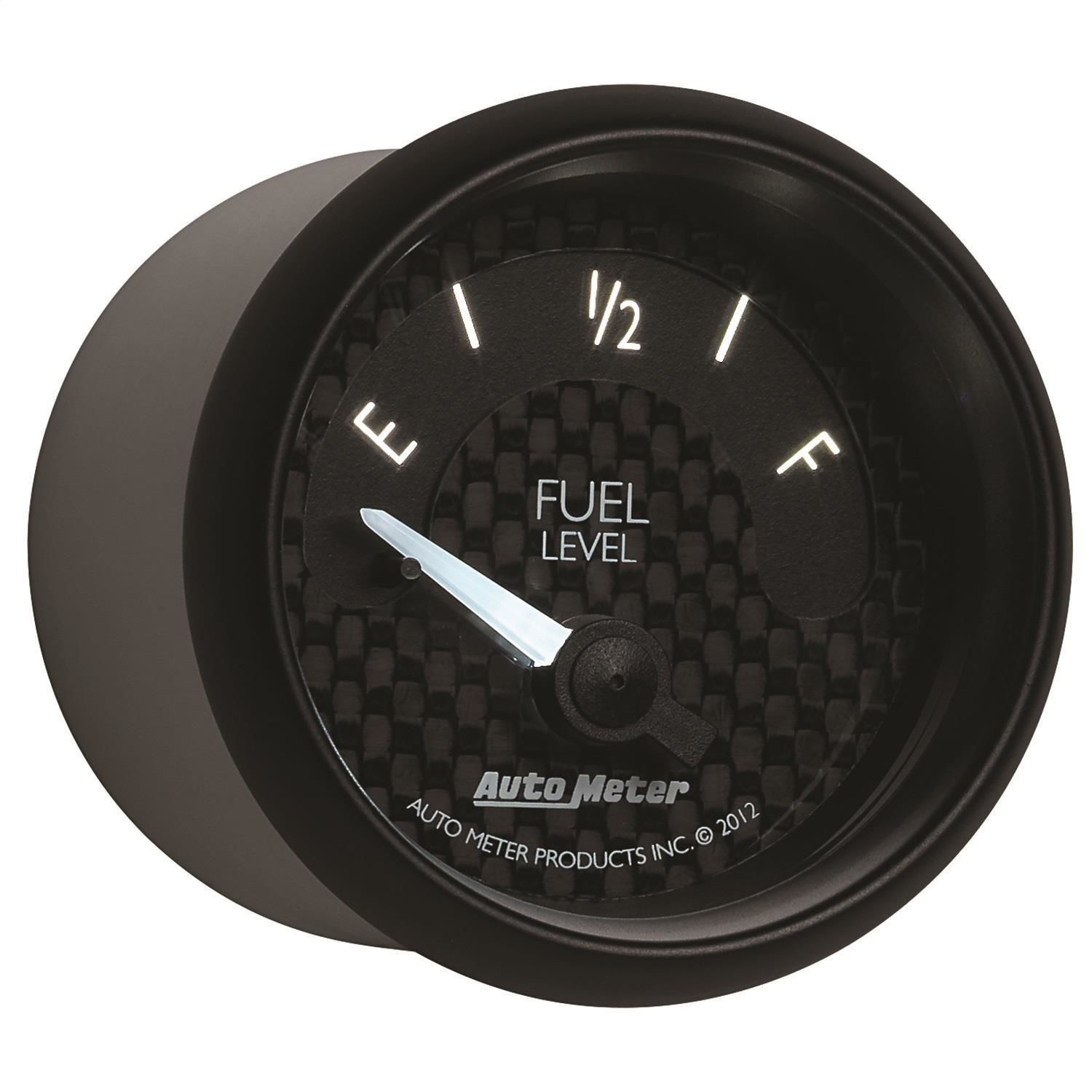 AutoMeter GT Series 2 1/16in 0-90 Ohms Fuel Level Gauge