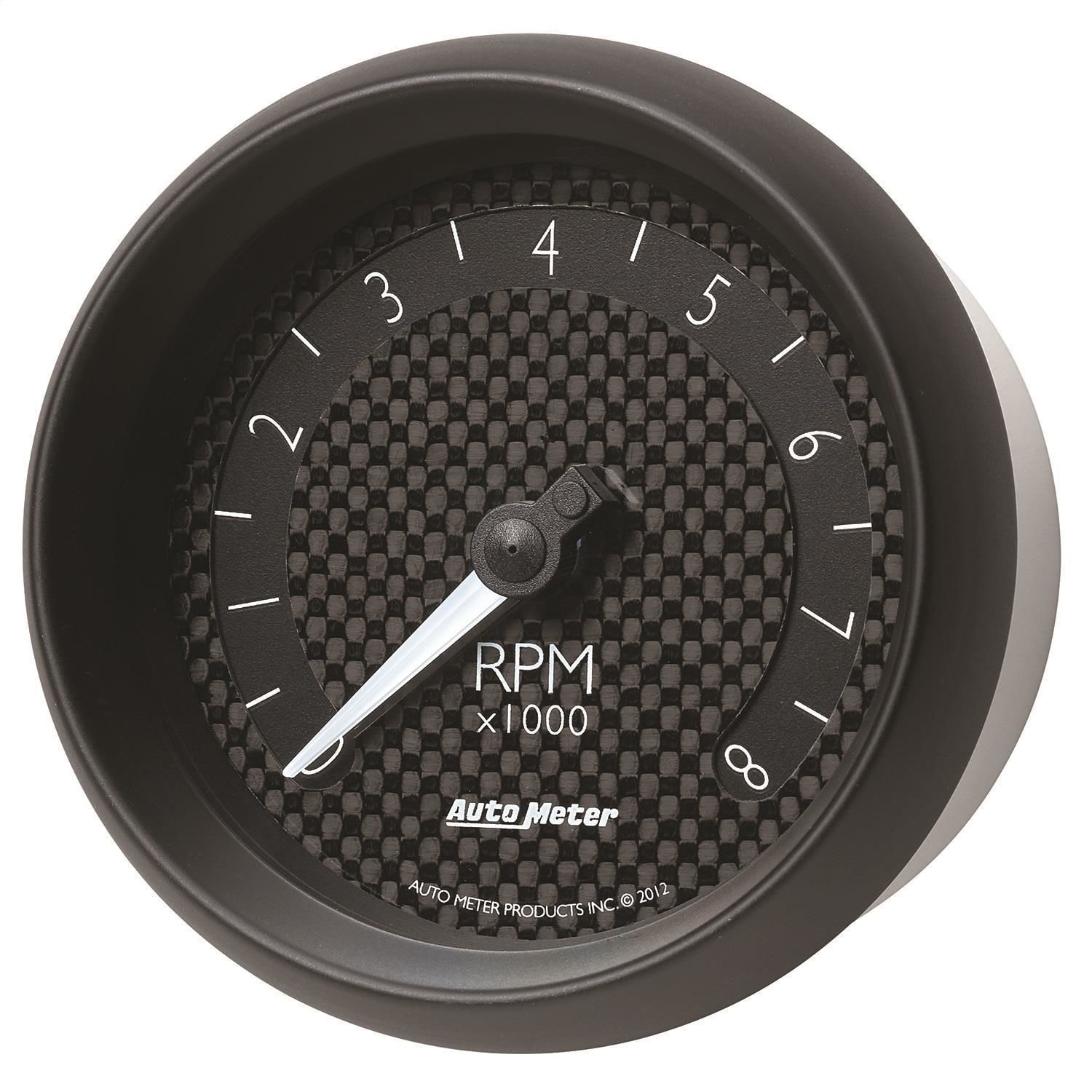AutoMeter 3 3/8in 0-8,000 RPM Black GT In-Dash Tachometer Gauge