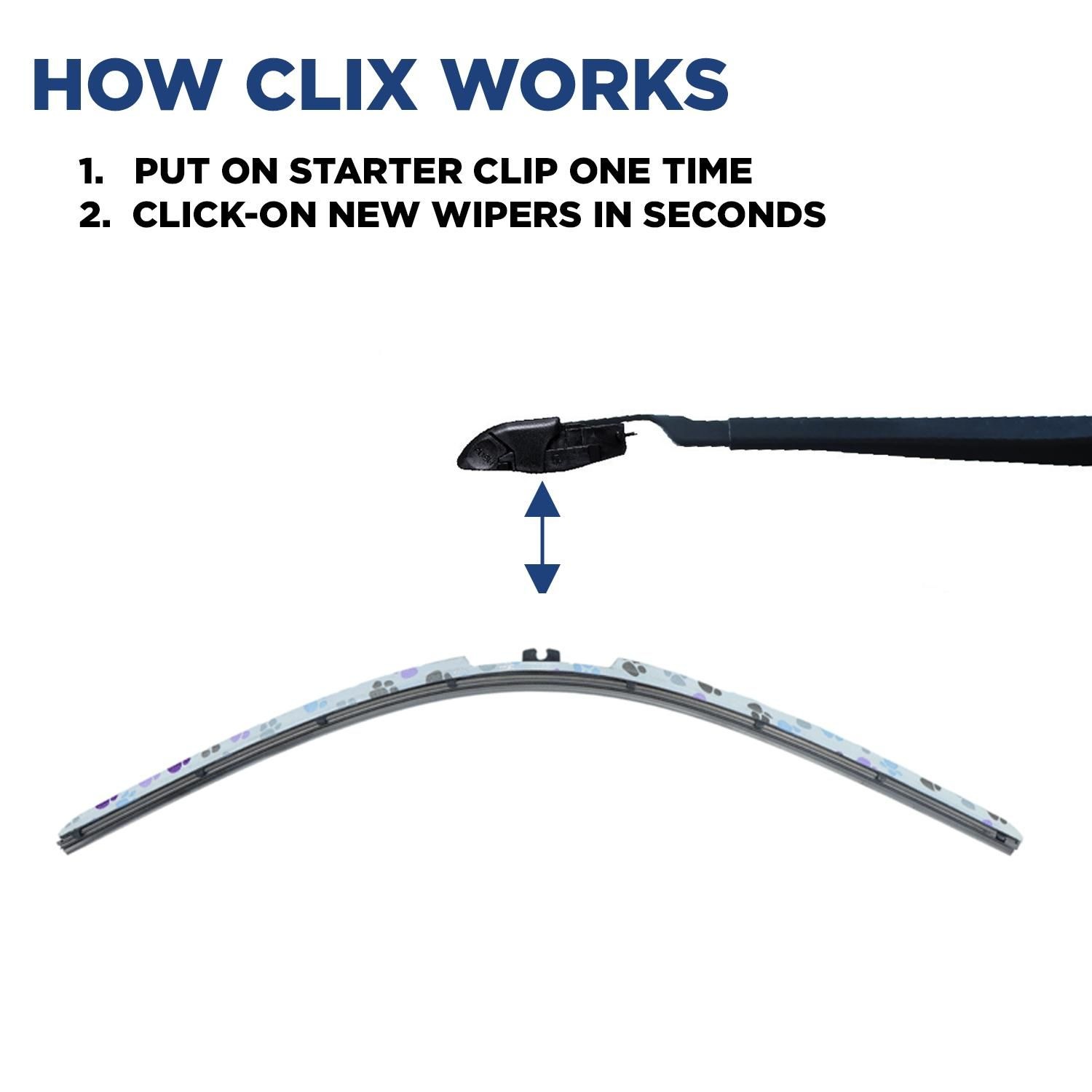 CLIX Wipers Pets 22in 22in C Adapter All Weather Interchangeable Wiper ...