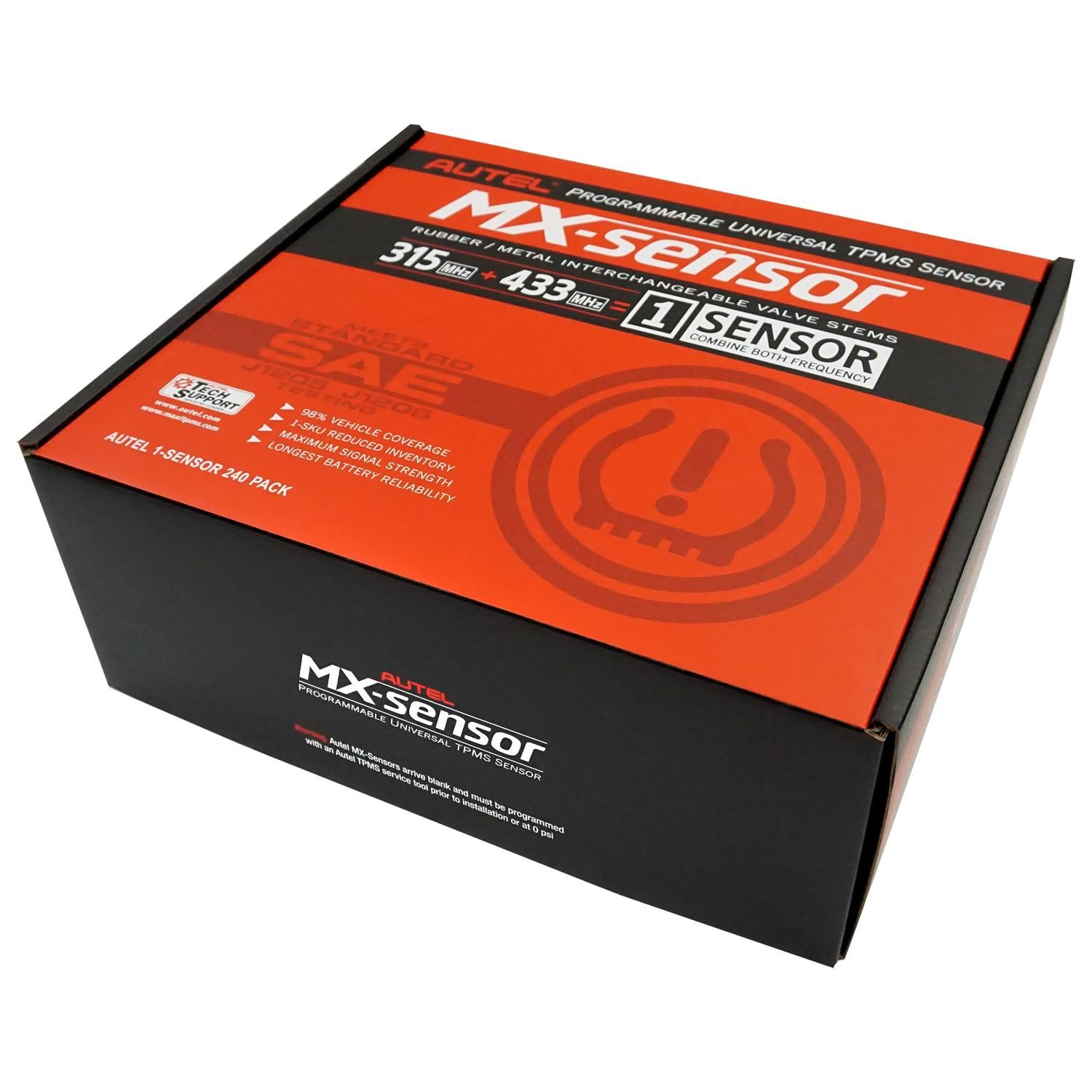 Autel Bulk Box TPMS 1-Sensor with Press-in Rubber Valve Steam, 240 Piece