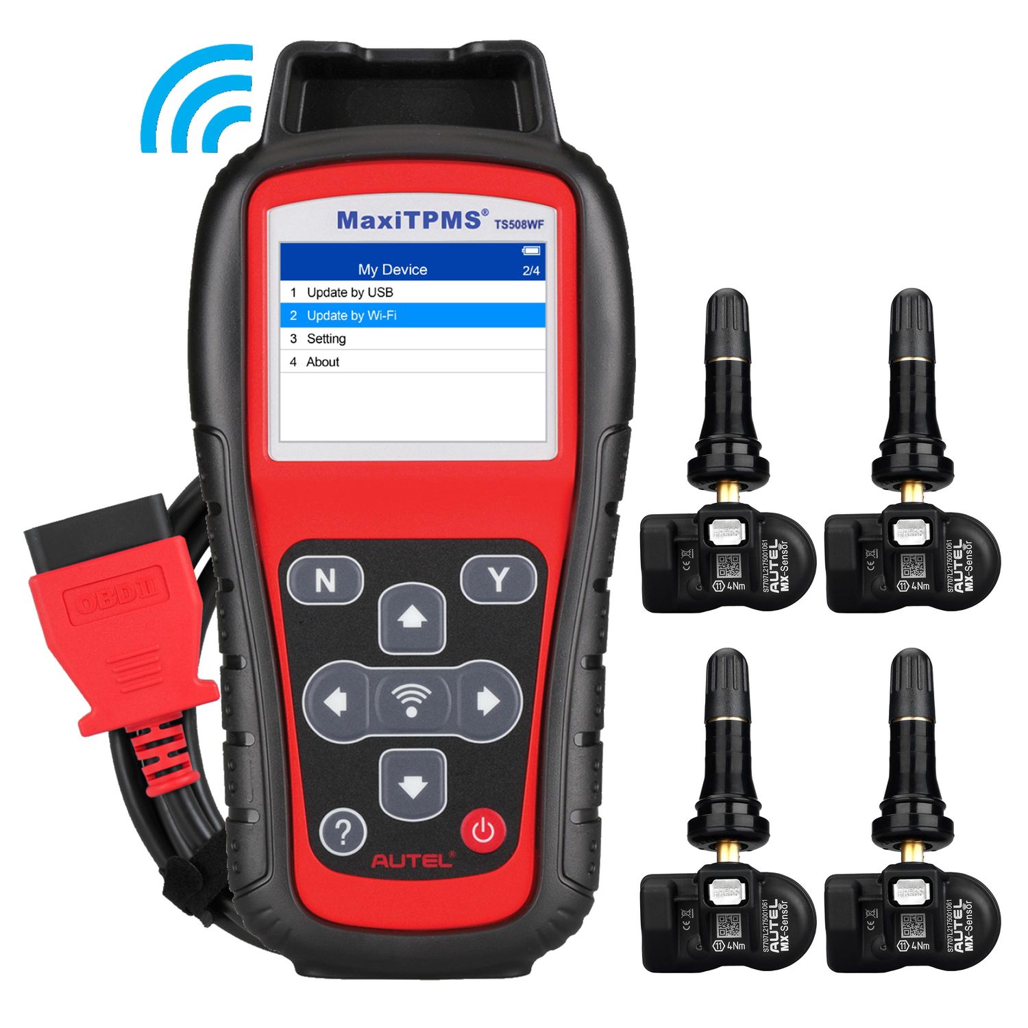 Autel TPMS Scanner with TS508 WiFi Tool and 4 Programmable 1-Sensor Autel TPMS Scanner with TS508 WiFi Tool and 4 Programmable 1-Sensor