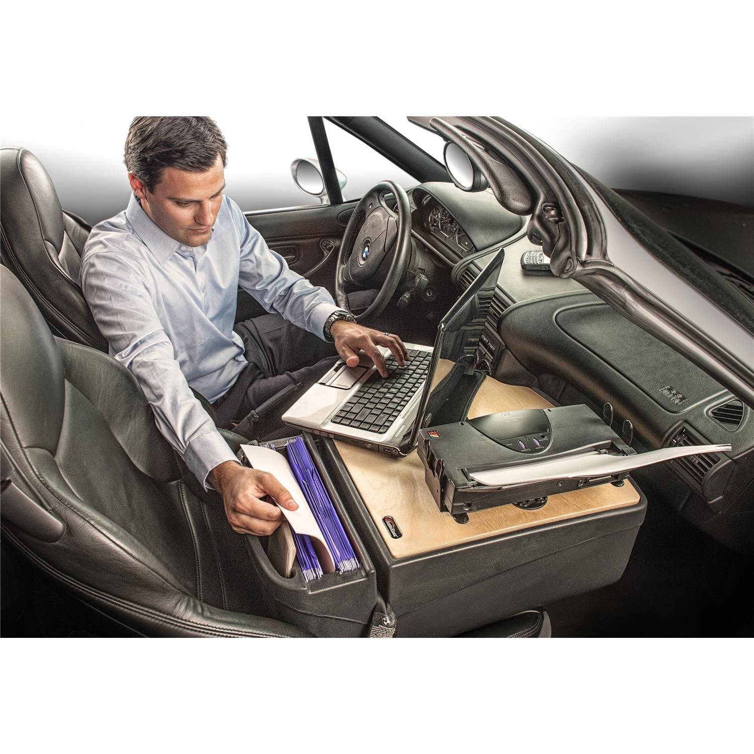 AutoExec Birch Finish RoadMaster Car Desk with Tablet Mount and Printer ...
