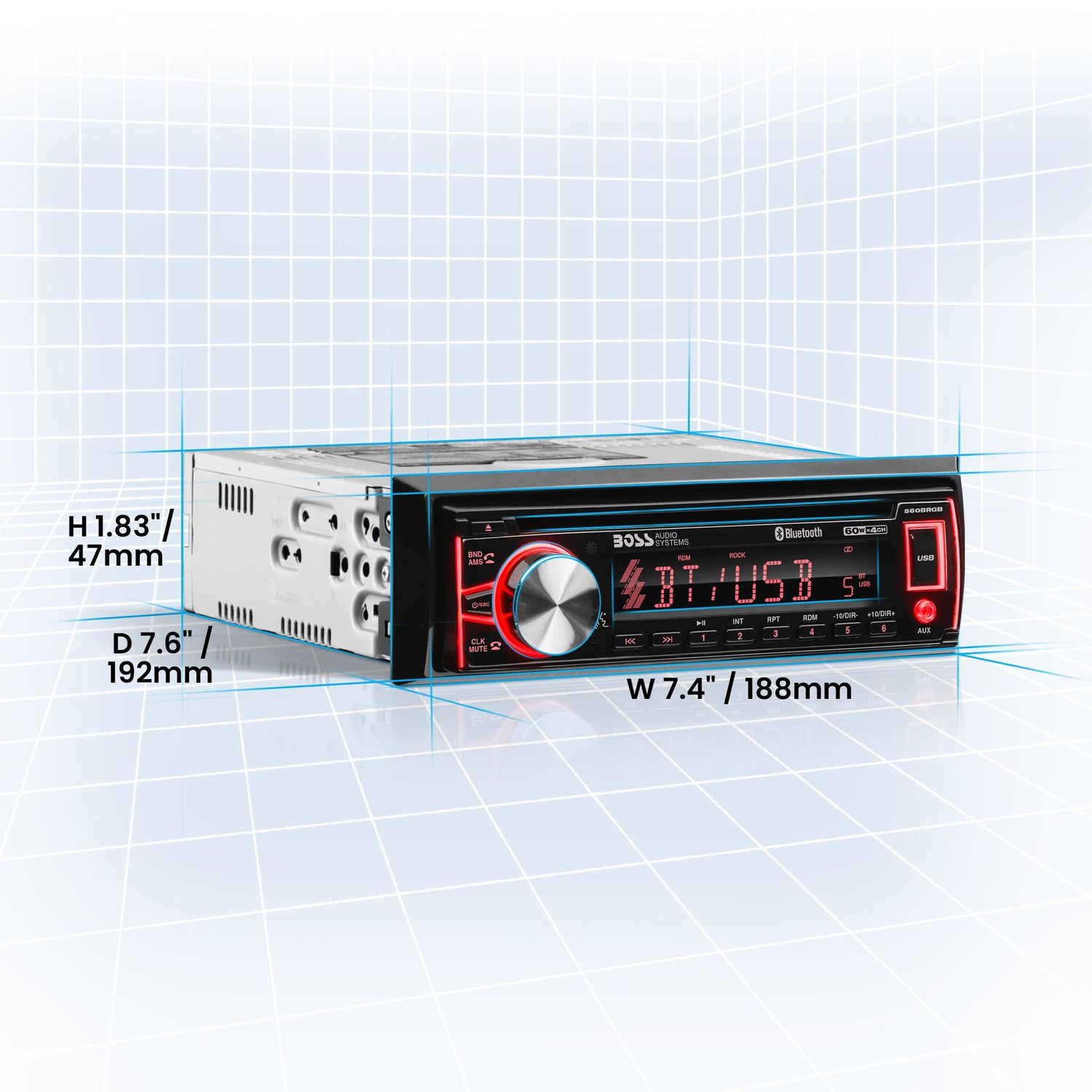 Boss Audio Elite Bluetooth CD USB Multi Color Car Stereo