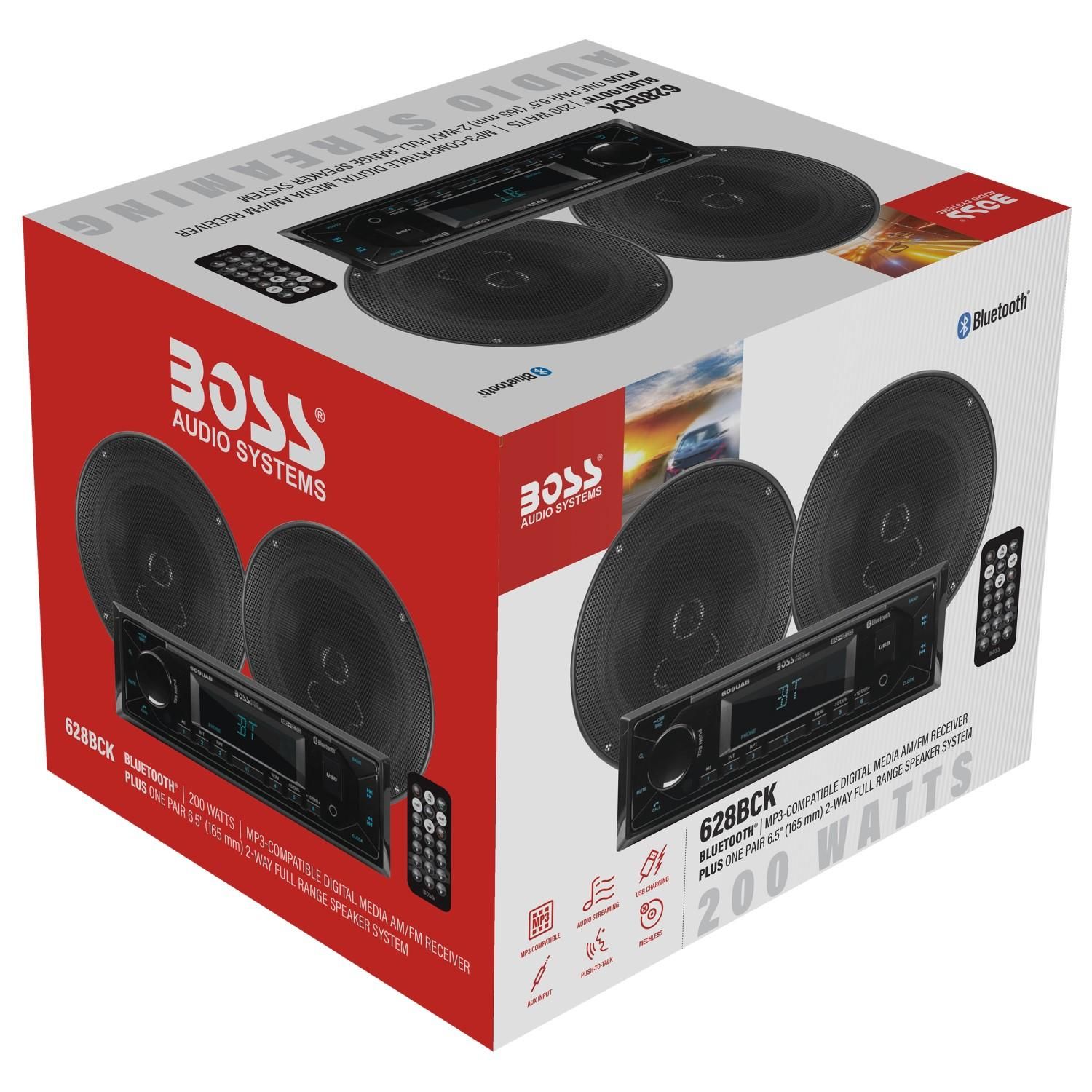 Boss Audio Systems Single Din Mechless Stereo System with Speaker