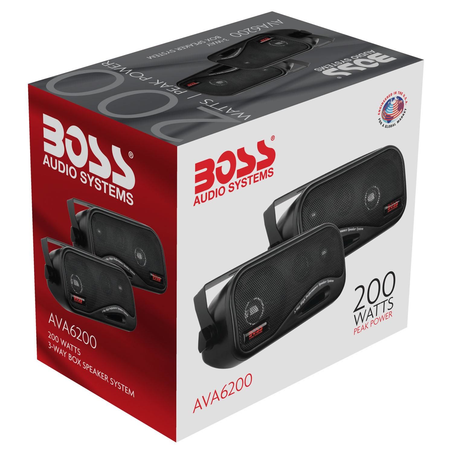 Boss Audio Enclosed Speaker System, 3 Way, 200 Watts Per Pair