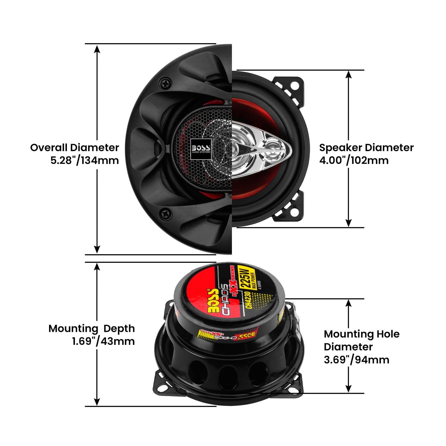 Boss Audio 4in 3 Way Speaker