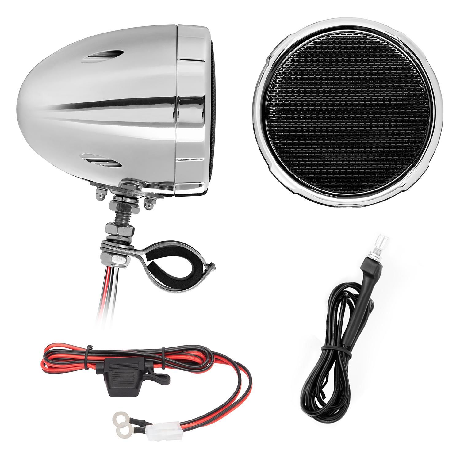 Boss Audio 2 Speaker Built-In Amp Motorcycle System Chrome