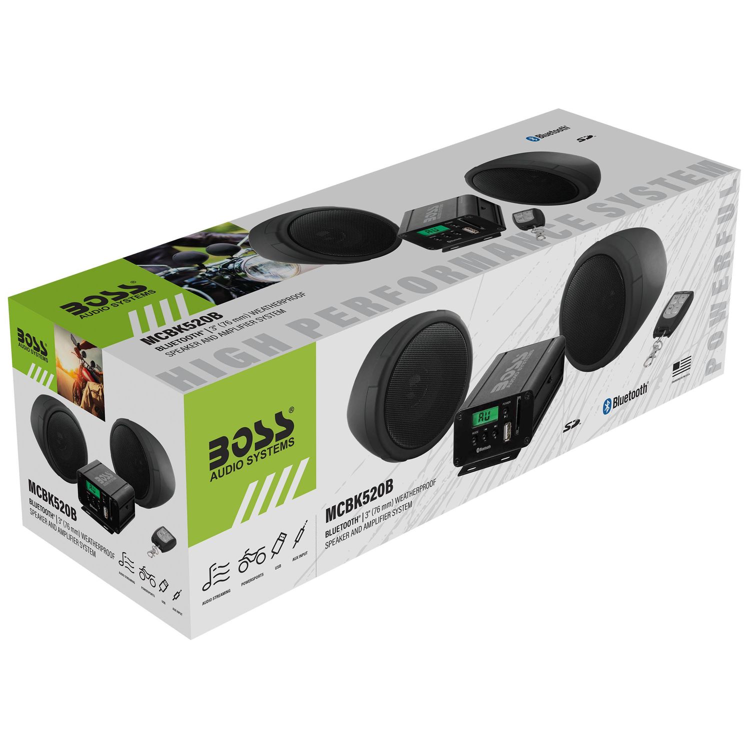 Boss Audio 2 Speaker with Amp Motorcycle System