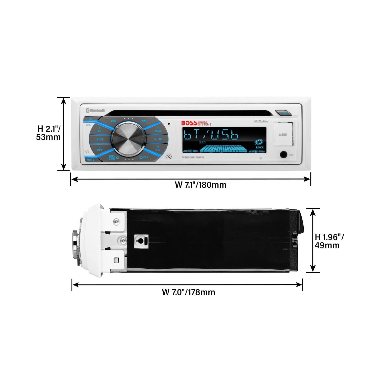 Boss Audio White AM/FM/CD Marine Receiver