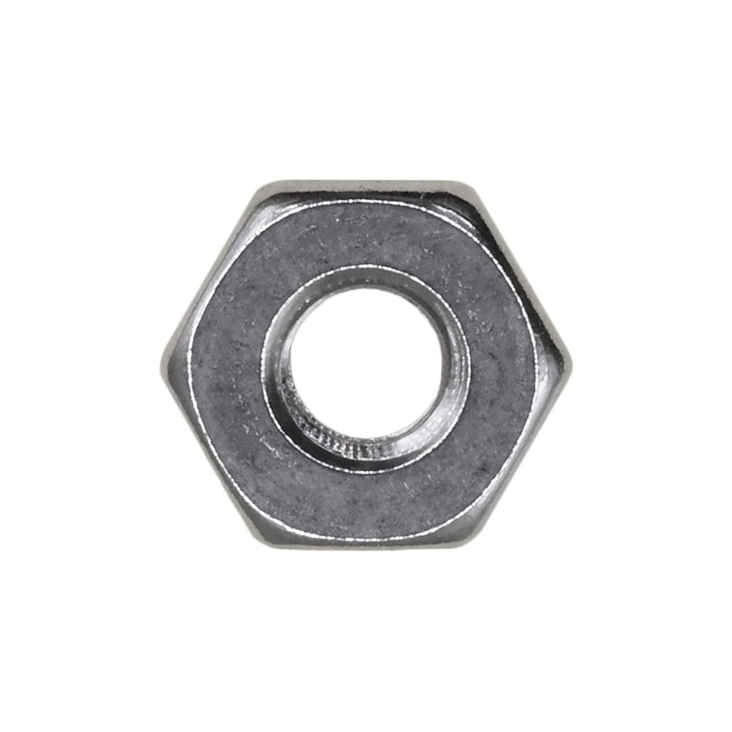 Auveco 10-24 Hex Machine Screw Nut 18-8 Stainless Steel, 100 Piece