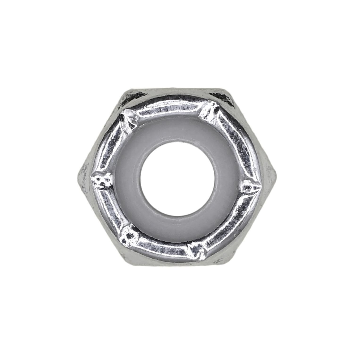 Auveco 10-32 Nylon Insert Hex Stop Nut Zinc, 100 Piece