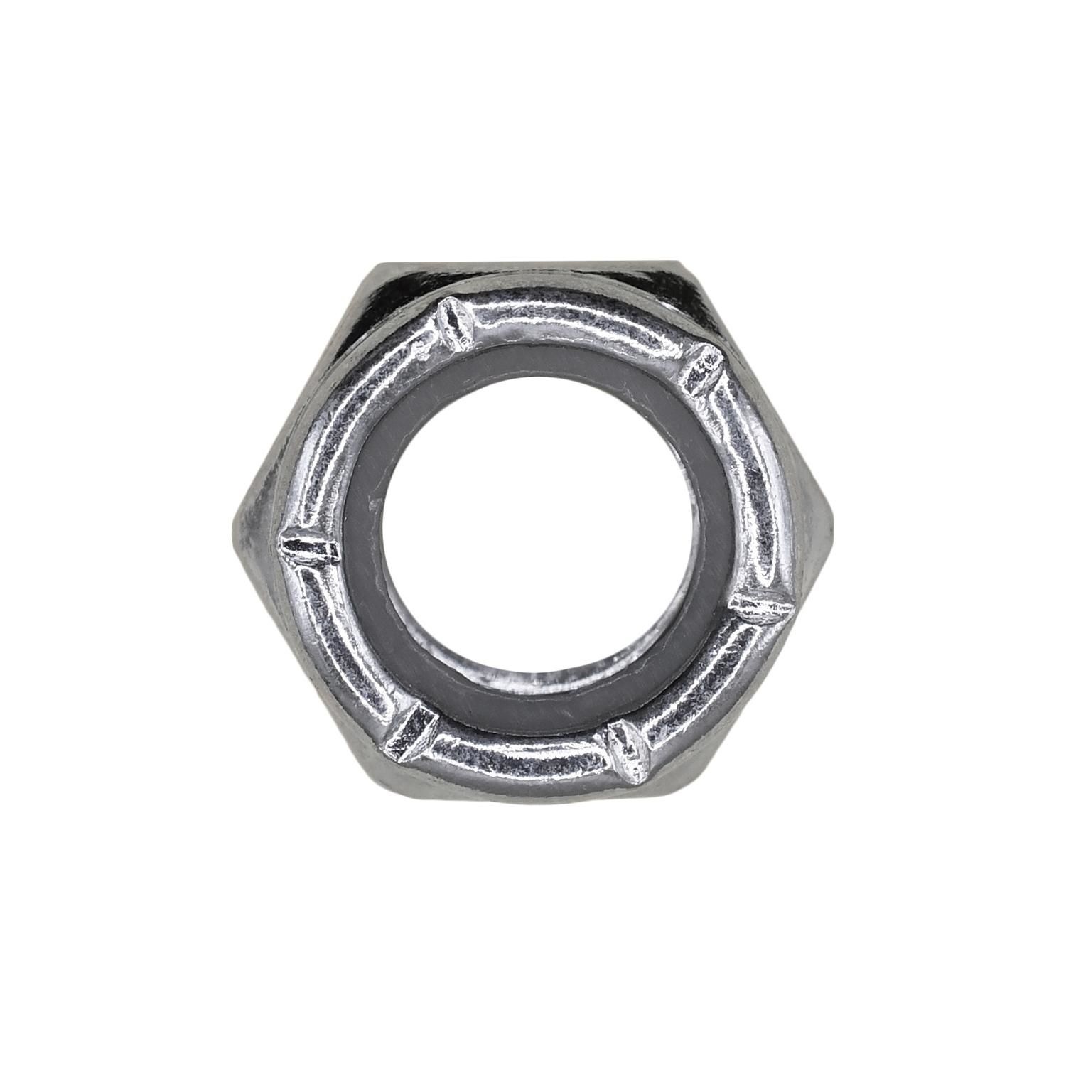 Auveco 3/8in-24 Nylon Insert Hex Stop Nut Zinc, 50 Piece
