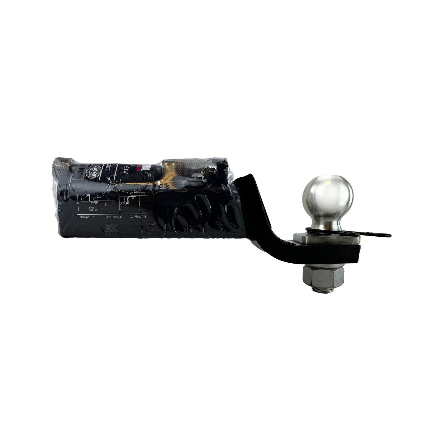 bROK 2in Shank 2in Drop 2in Ball 7,500lbs HD Trailer Towing Security Kit