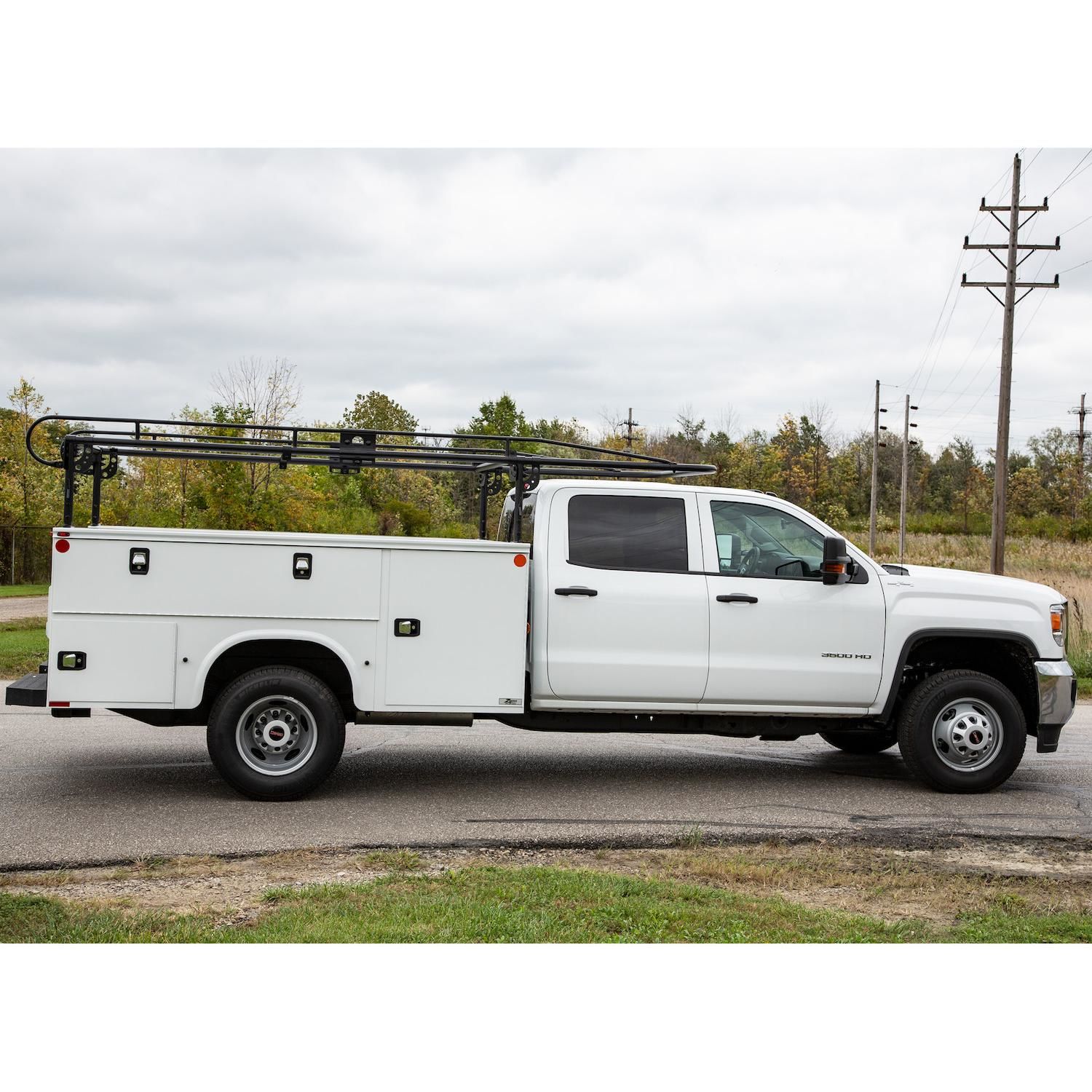 Buyers Products Black 13 1/2ft Service Body Ladder Rack