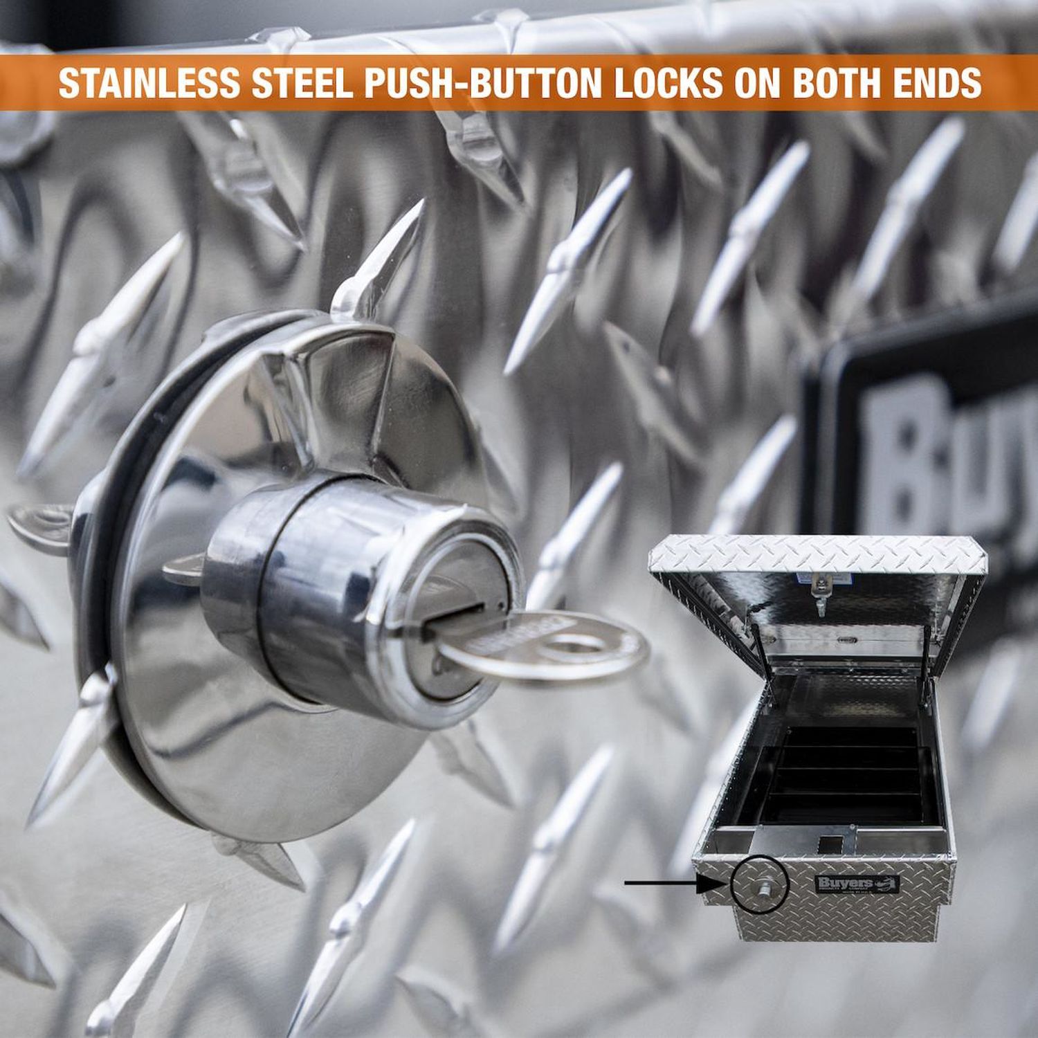 Buyers Products 18in x 20in x 71in Diamond Tread Aluminum Gull Wing ...