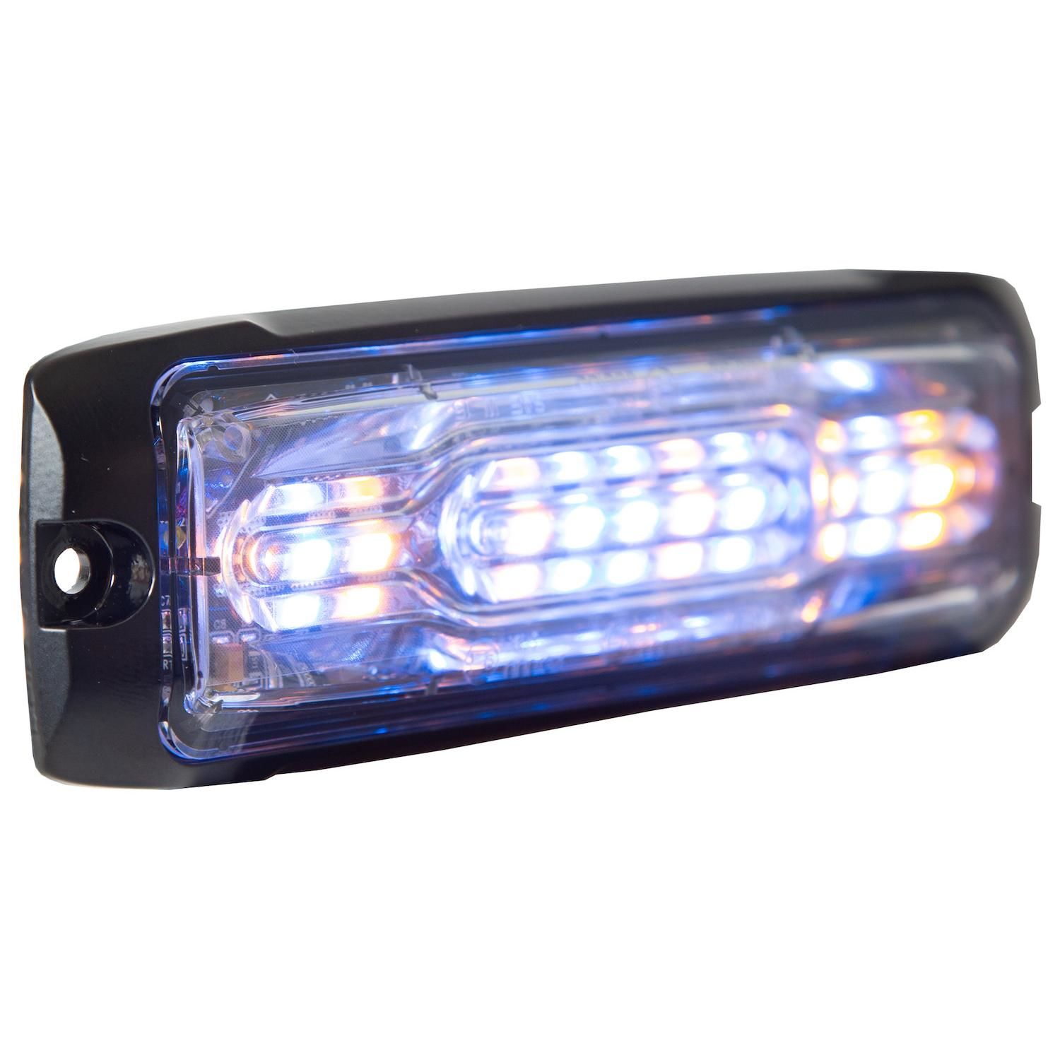 Buyers Products Amber/Blue Ultra Thin Wide Angle 5in LED Strobe Light