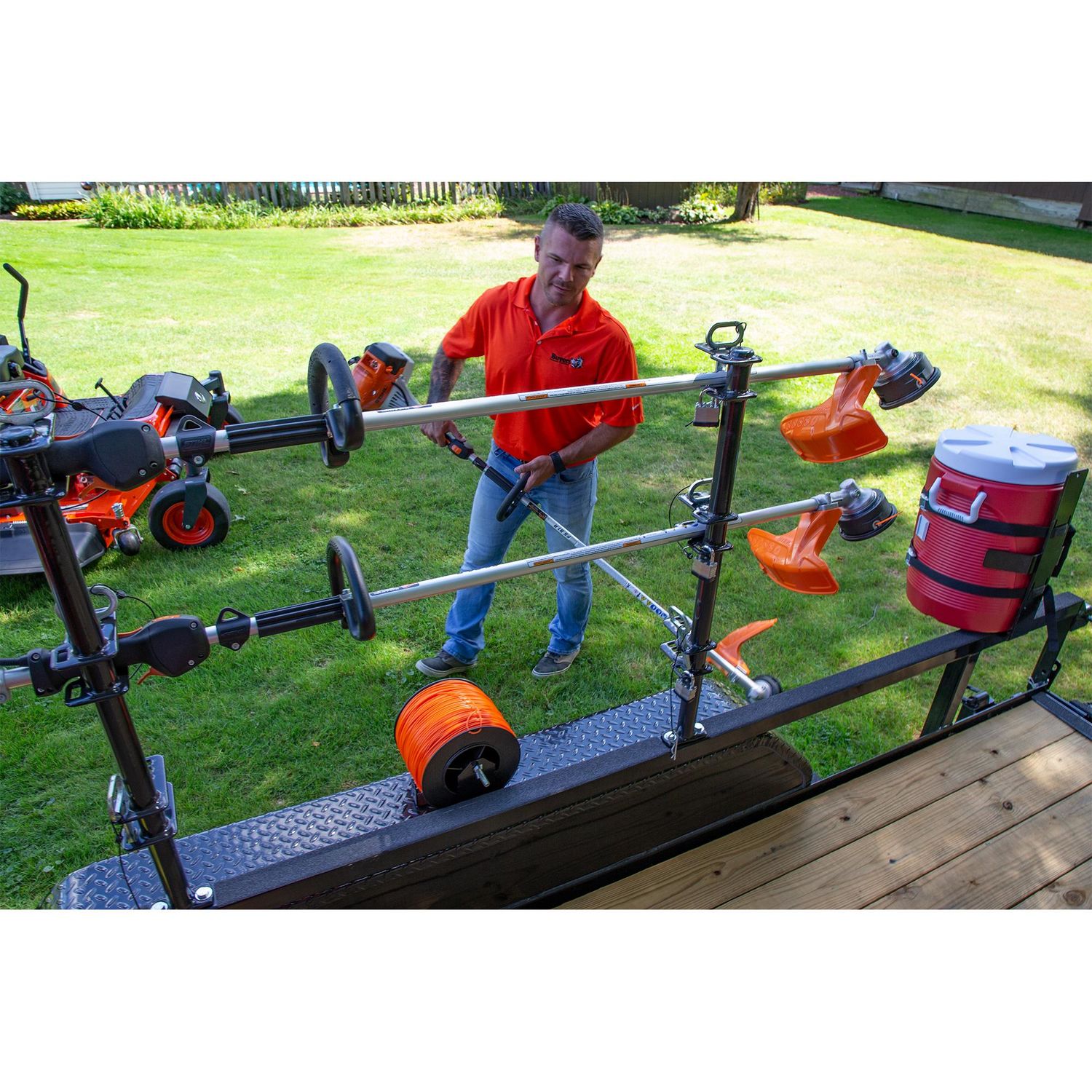 Buyers Products 3-Position Channel Style Lockable Trimmer Rack for Open ...